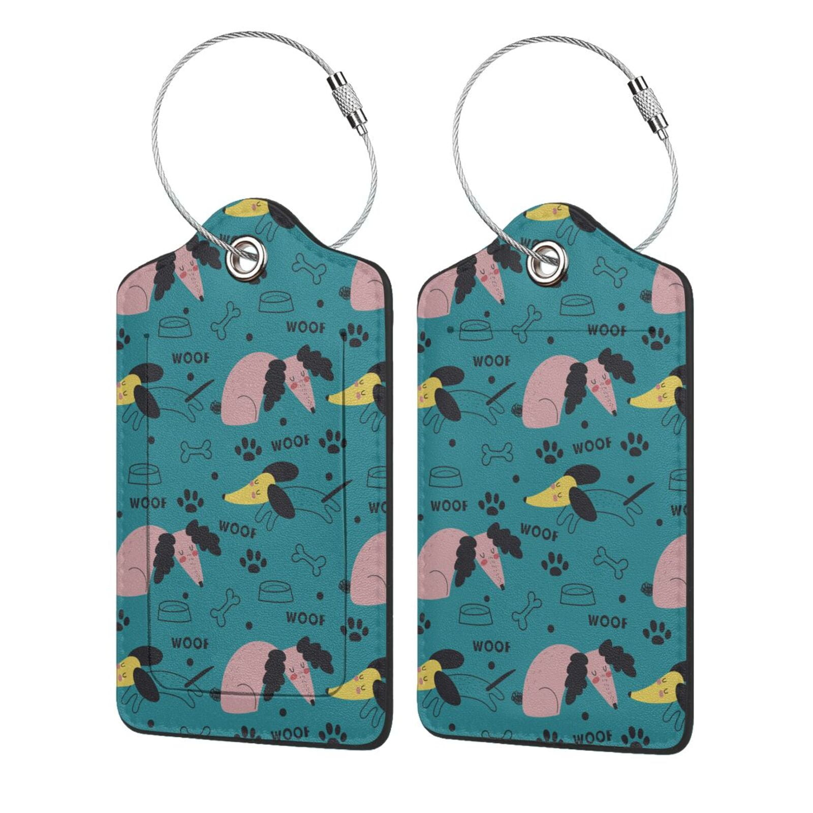 Sikiie Dachshund Dog Luggage Tag for Suitcase Leather Baggage Tag with ...