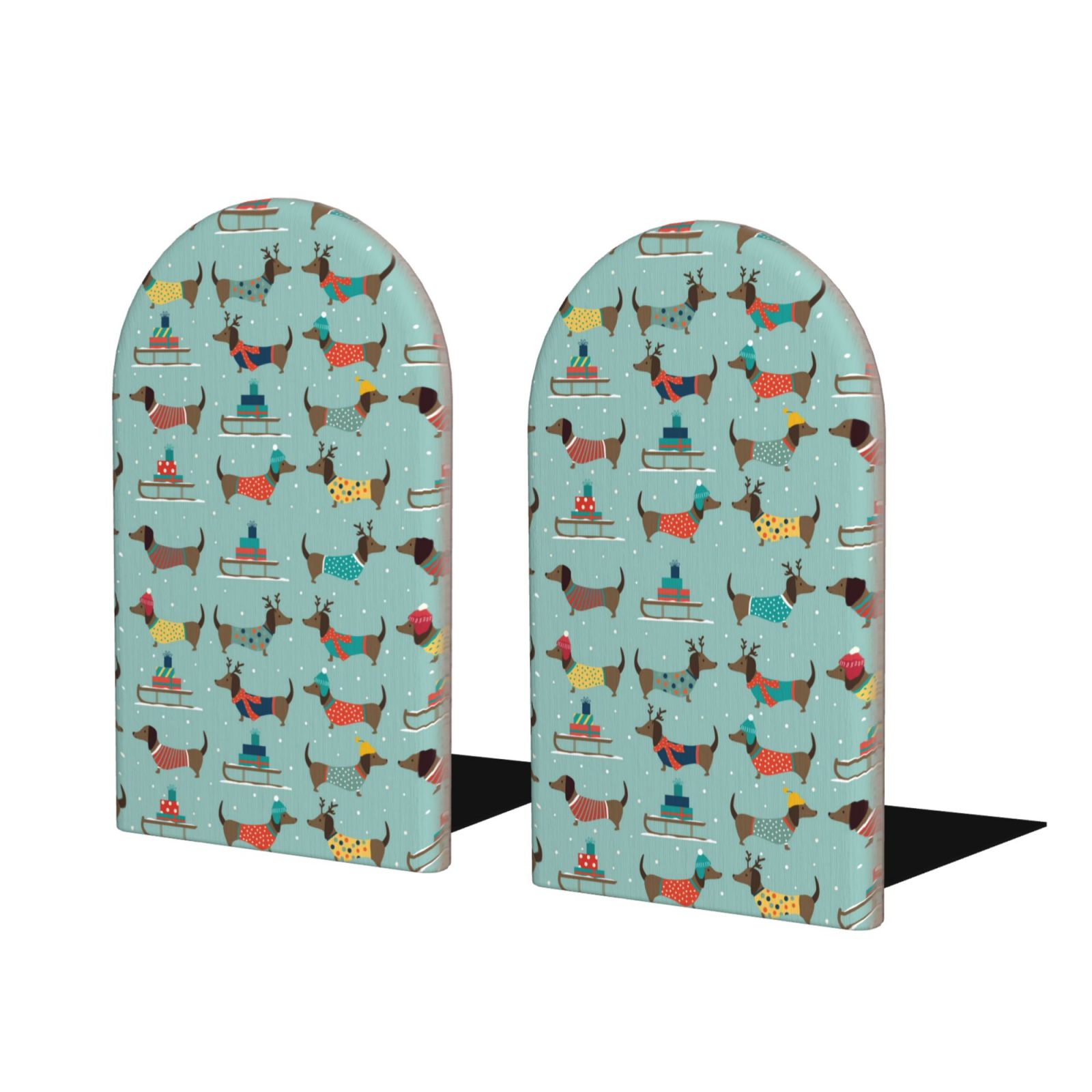 Sikiie Dachshund Dog Puppy Bookends 1 Pair, Wood Bookends for Shelves ...