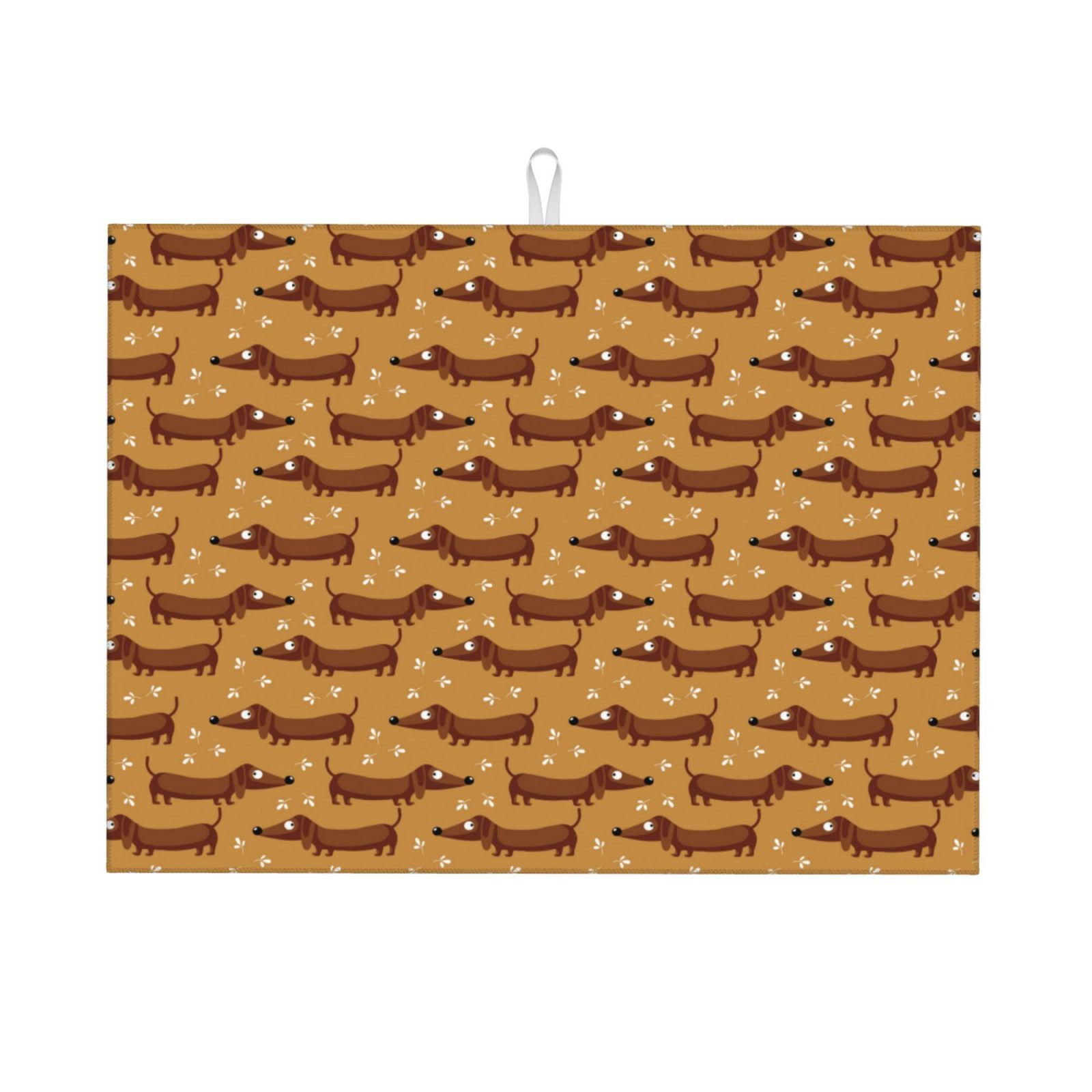 Sikiie Dachshund Dog Puppy Dish Drying Mat, Kitchen Counter Mat, Self ...