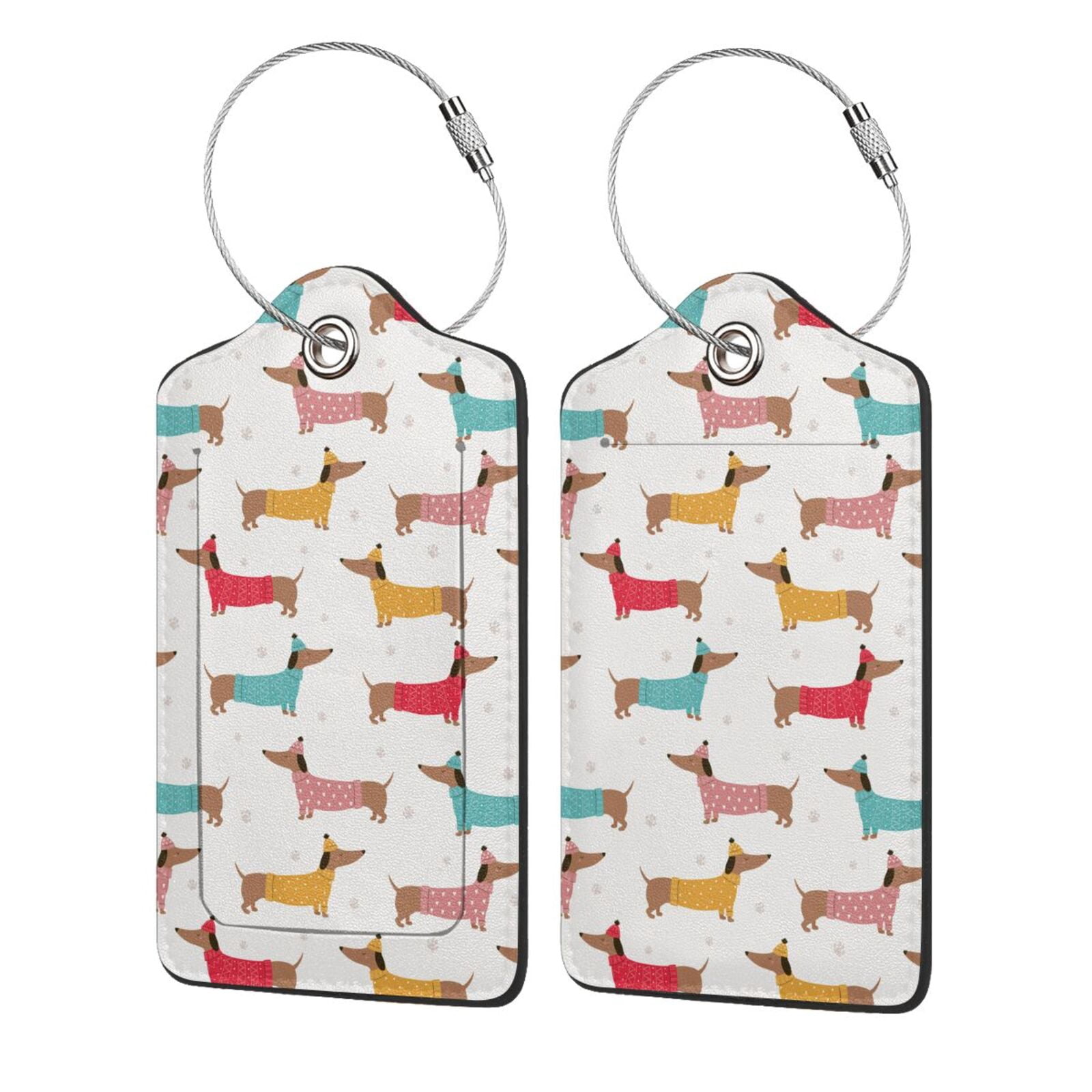 Sikiie Dachshund Dog Puppy Luggage Tag for Suitcase Leather Baggage Tag ...