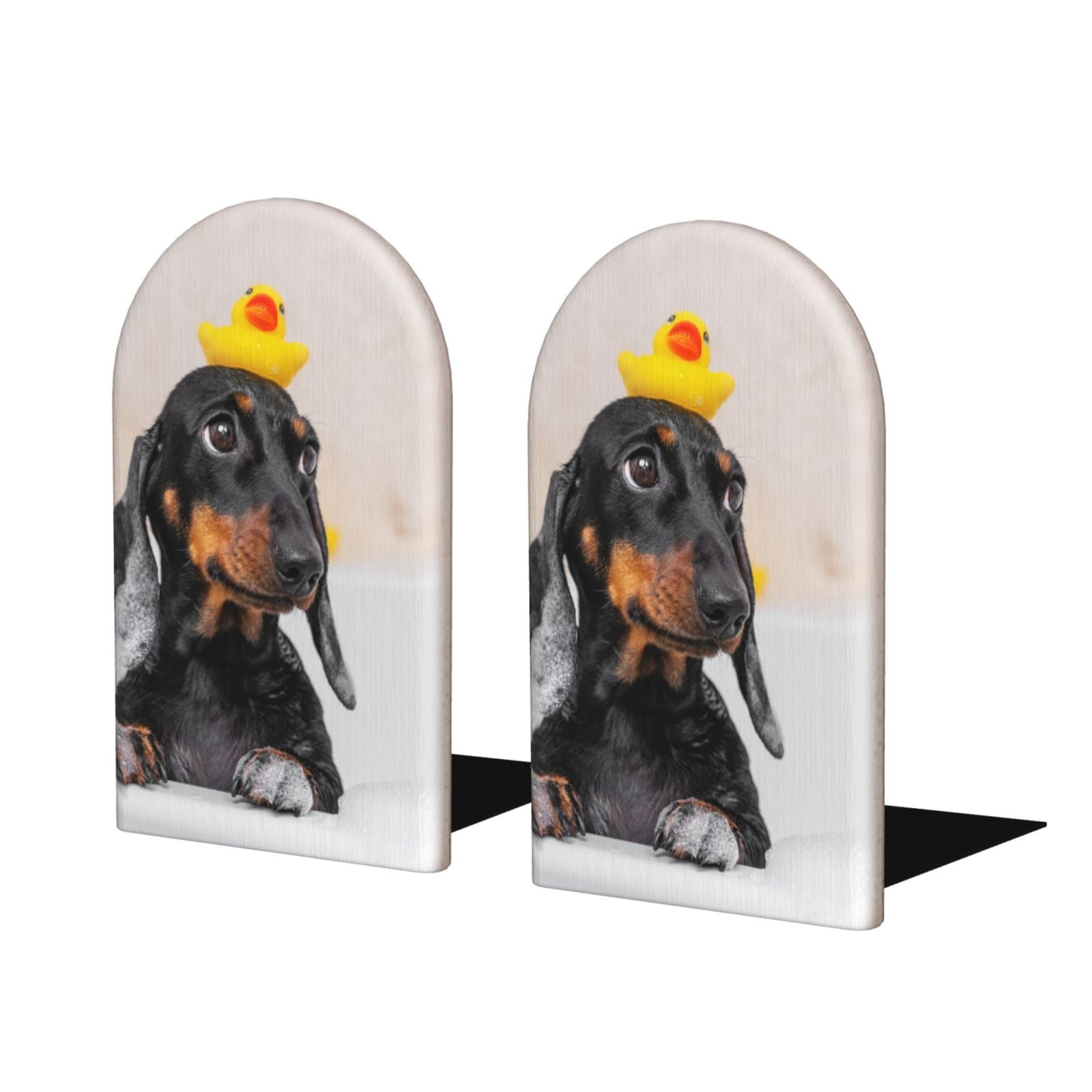 Sikiie Dachshund Sitting in Bathtub Bookends 1 Pair, Wood Bookends for ...