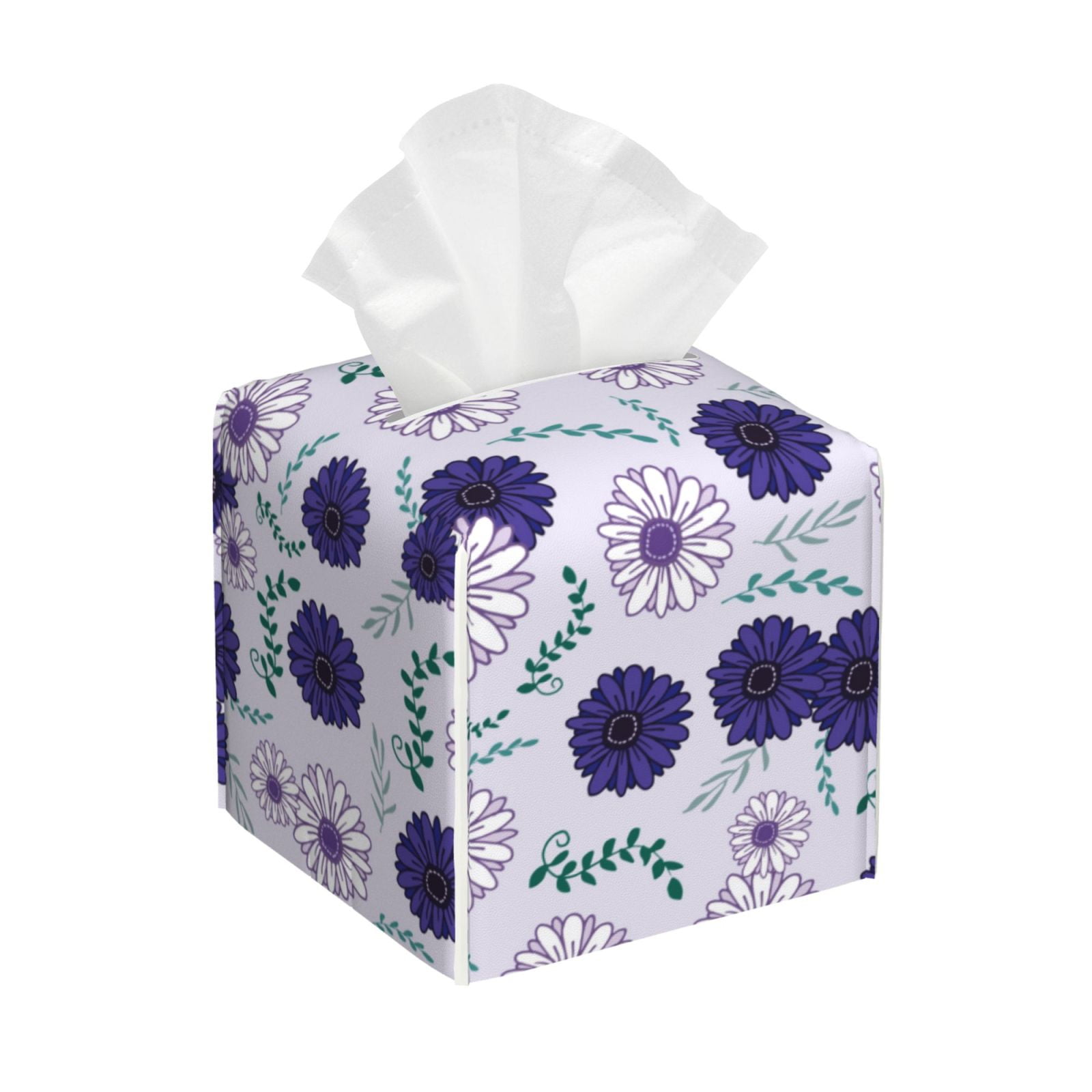 Sikiie Daisies Flowers Leather Tissue Box Cover Square, tissue box ...