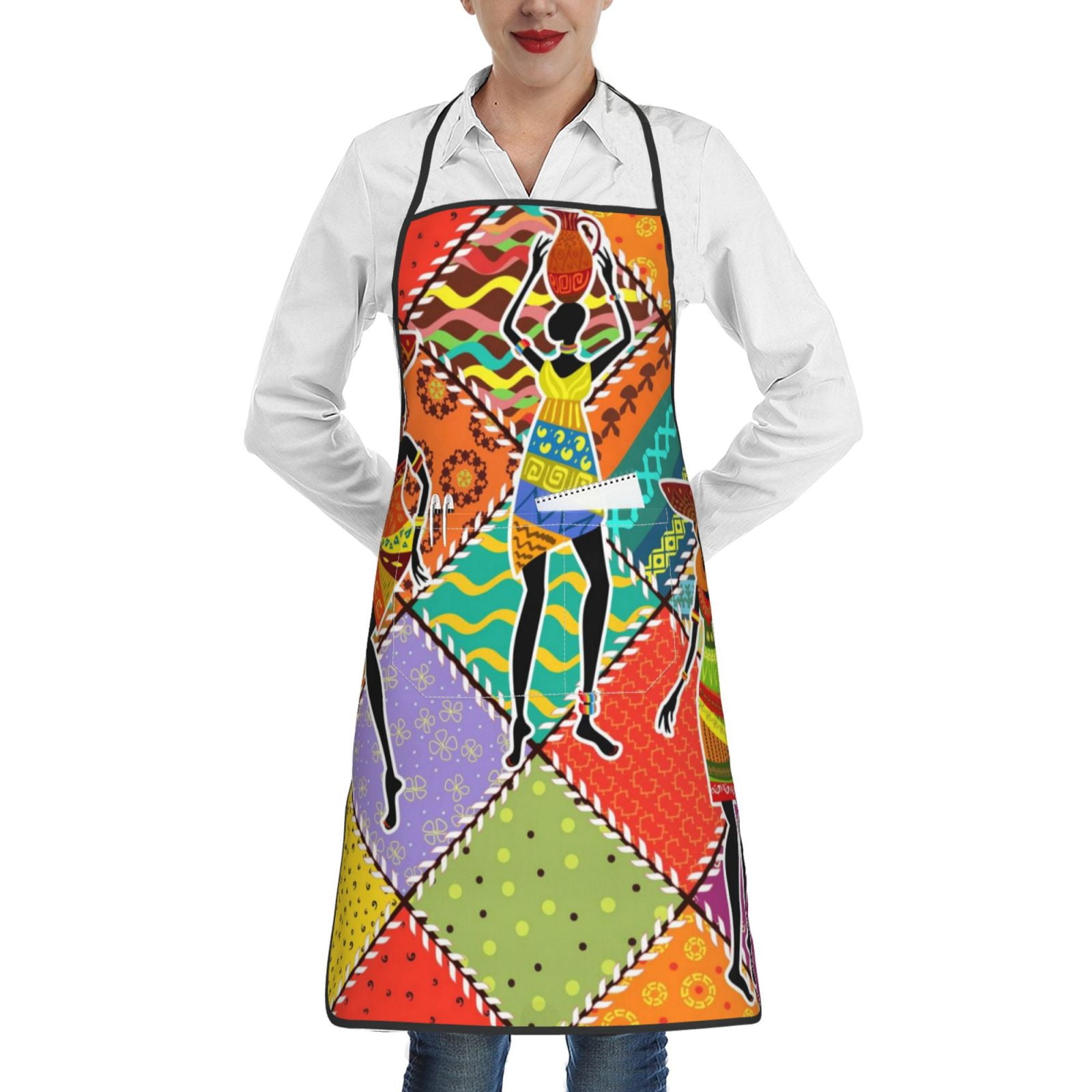 Sikiie Dancing African Womans Aprons for Kitchen Cooking Aprons, Chef ...