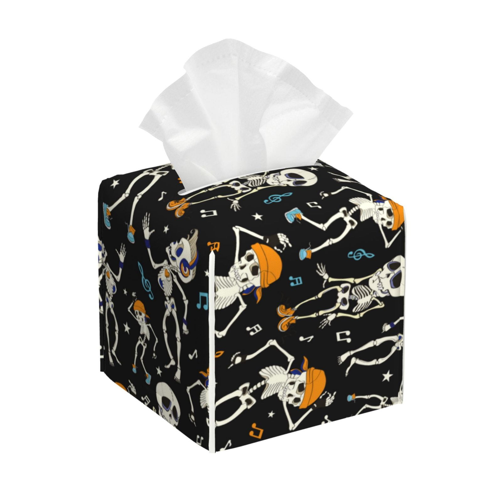 Sikiie Dancing Skeleton Party Leather Tissue Box Cover Square, tissue ...
