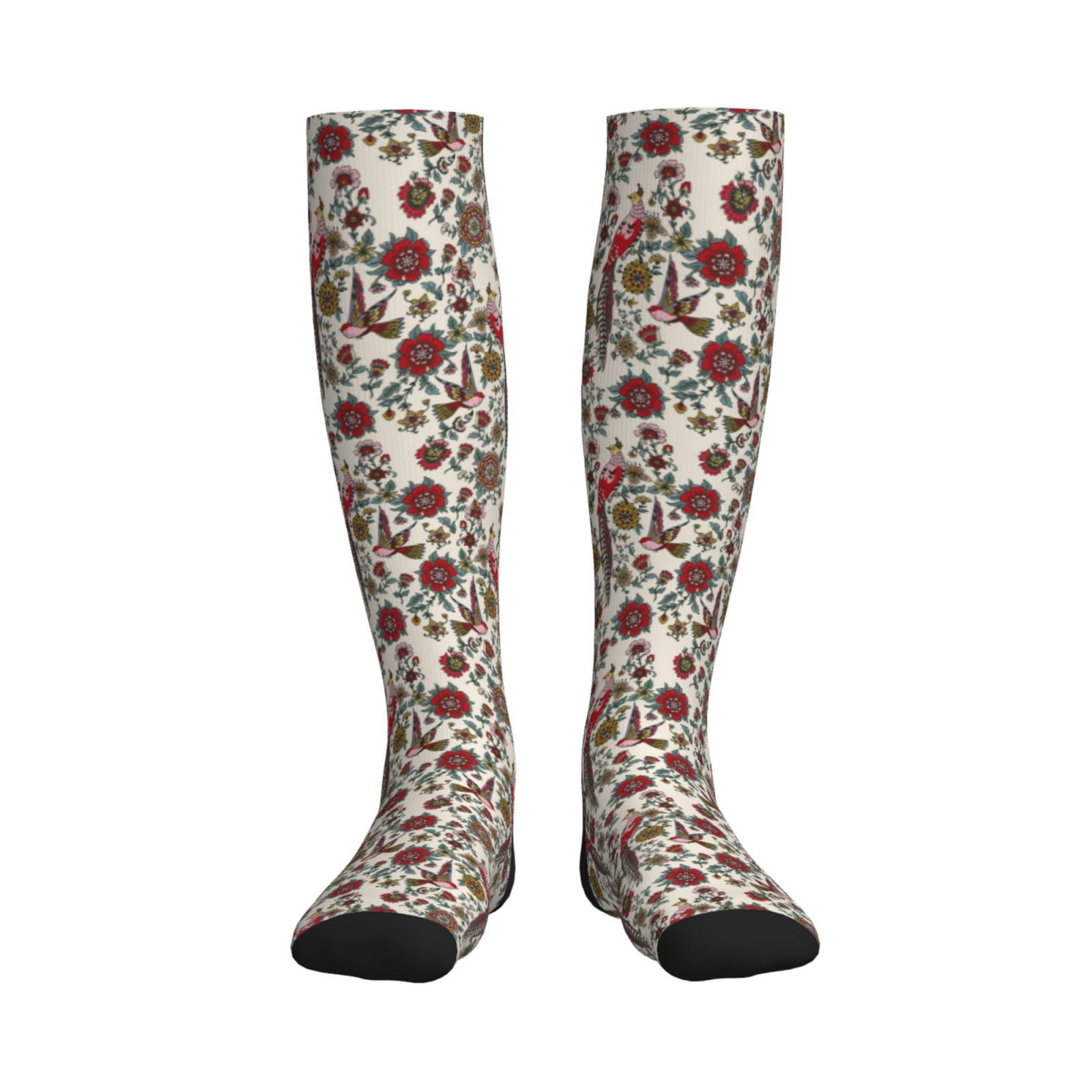 Sikiie Dark Enchanted Flowers And Birds 1 Pairs Compression Socks for ...