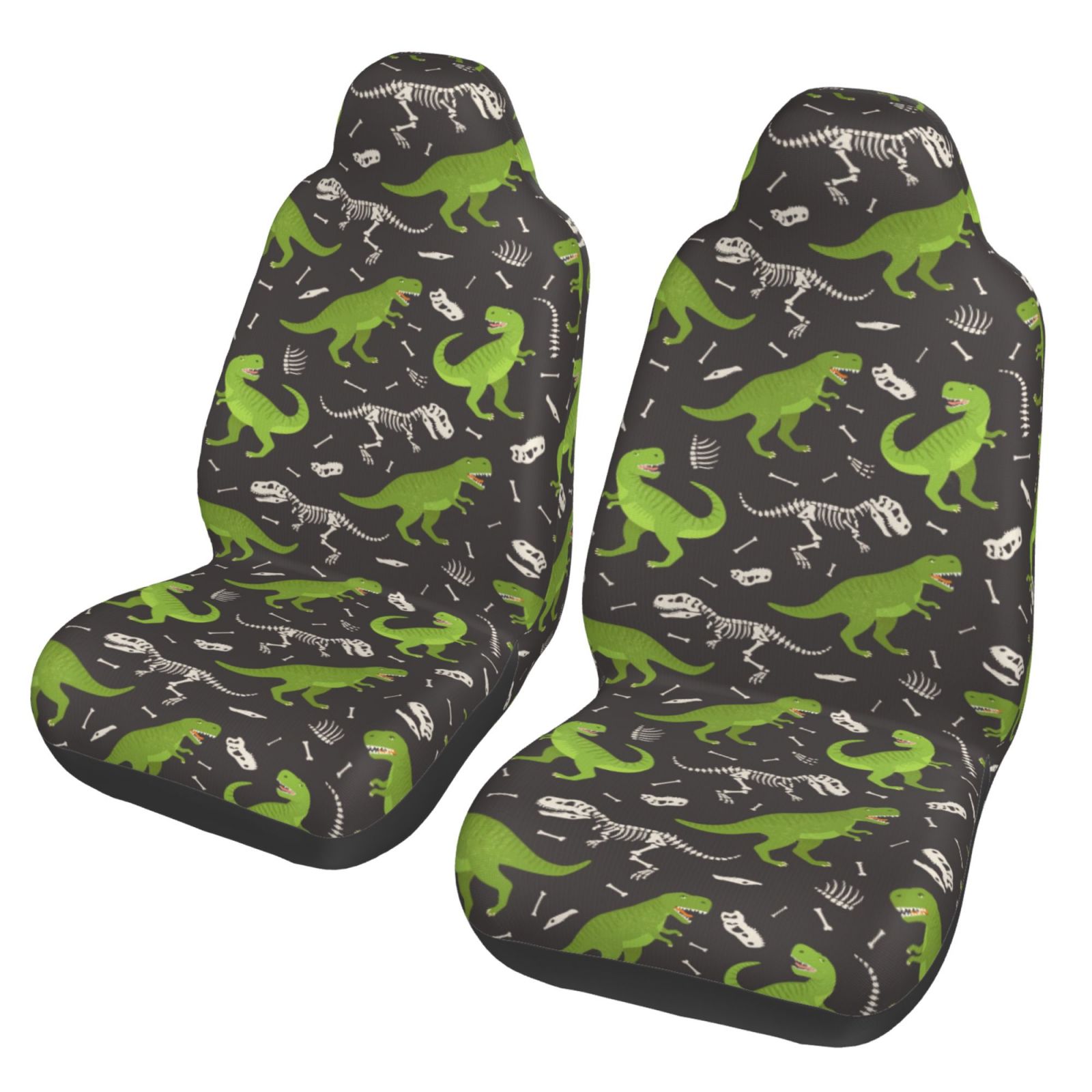 Sikiie Dinosaur Skeleton Car Seat Protector 2 Pack Car Seat Cushion Mat ...
