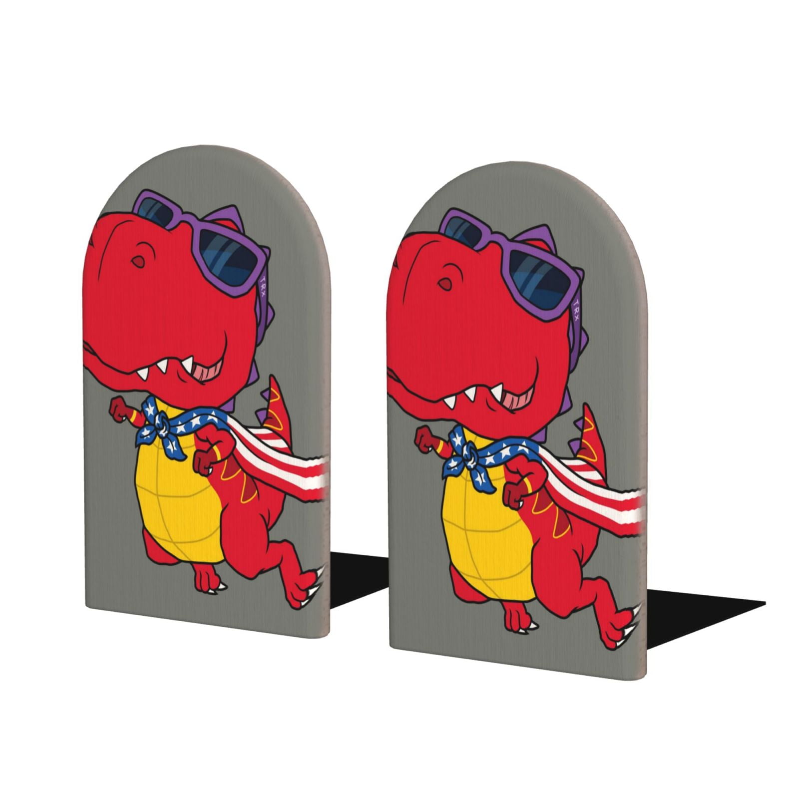 Sikiie Dinosaur Super Hero Cartoon Bookends 1 Pair, Wood Bookends for ...