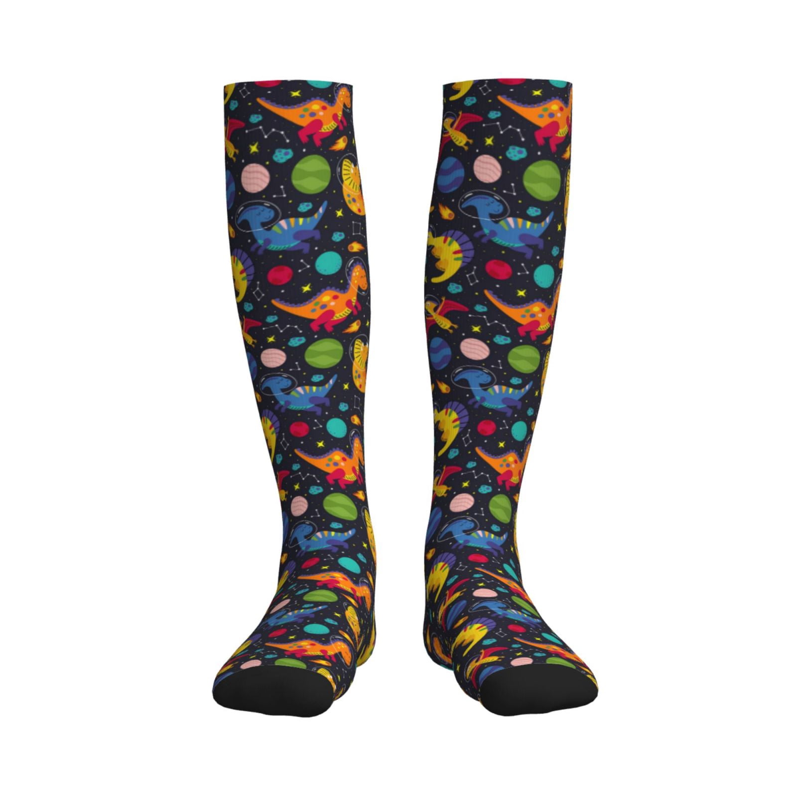 Sikiie Dinosaurs in Space 1 Pairs Compression Socks for Men and Women ...