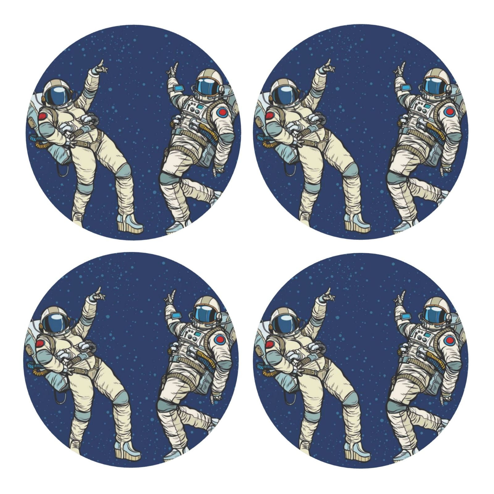 Sikiie Disco party Astronaut Dancing MDF Cork Coaster 4 Pcs - Absorbent ...
