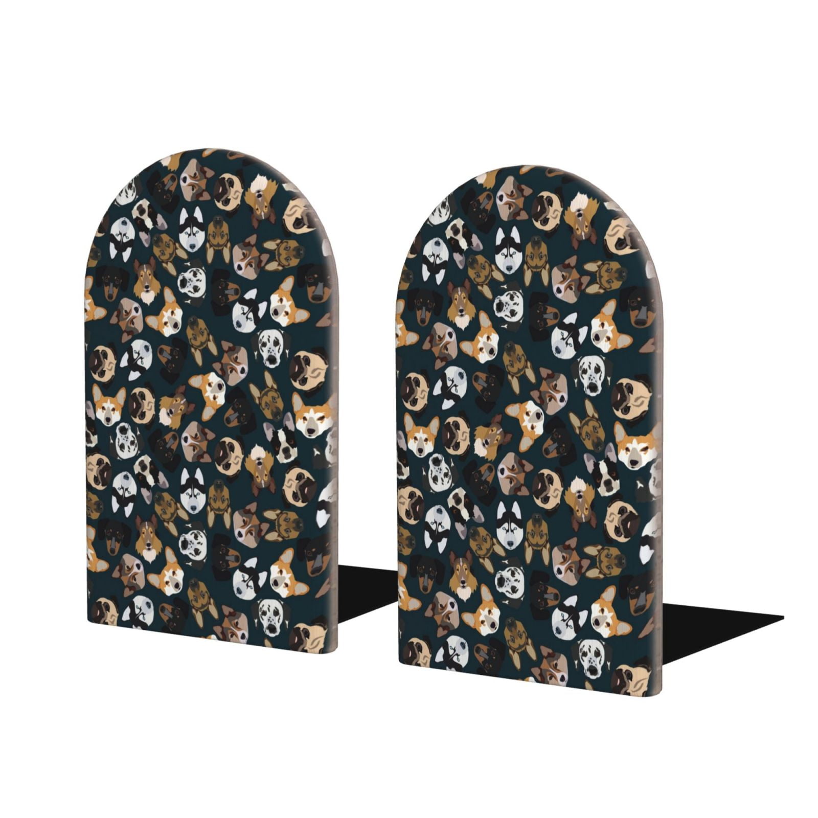 Sikiie Dogs Bookends 1 Pair, Wood Bookends for Shelves, Book Ends for ...