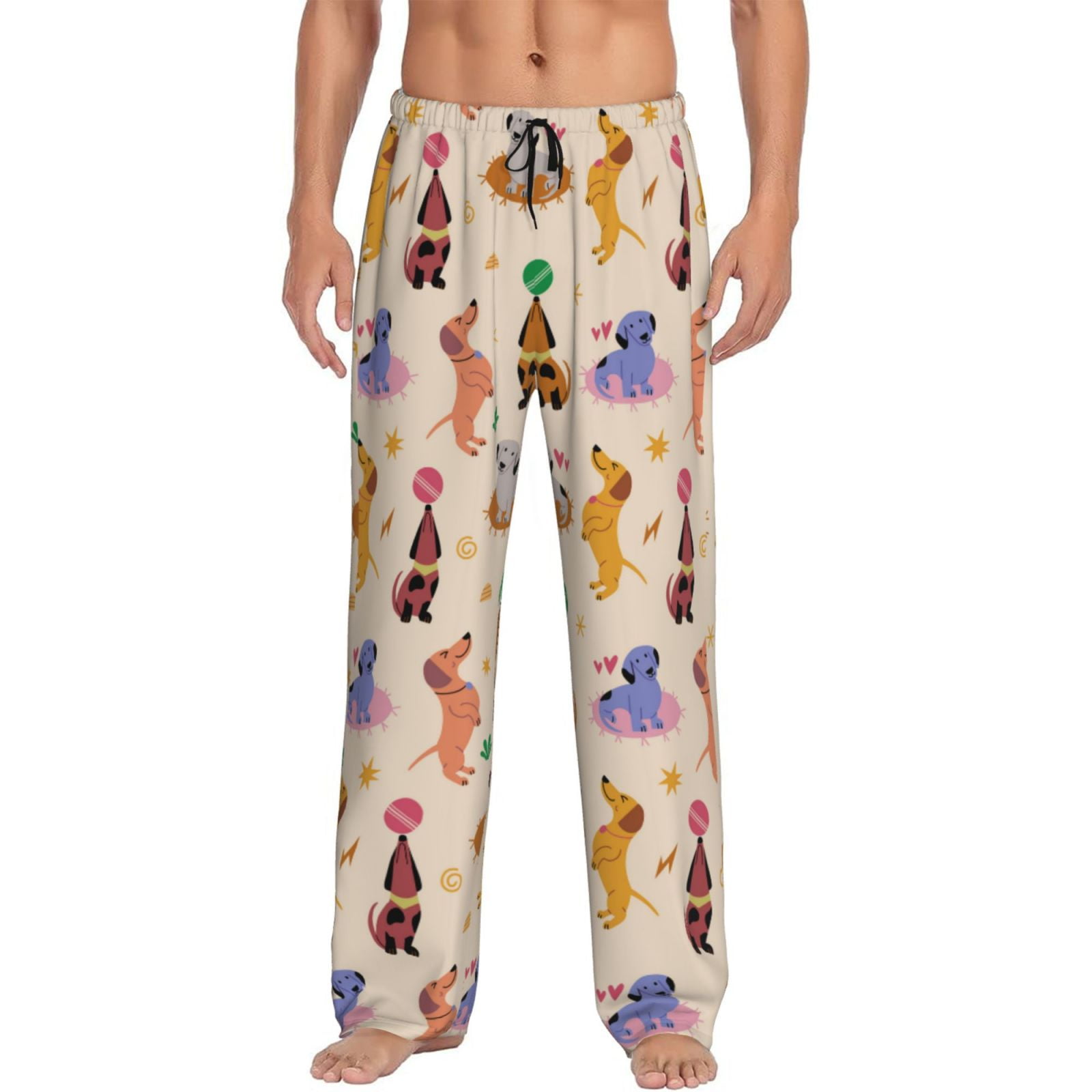 Sikiie Dogs In Different Poses Pajama Pants Men, PJ Bottoms, Sleep ...