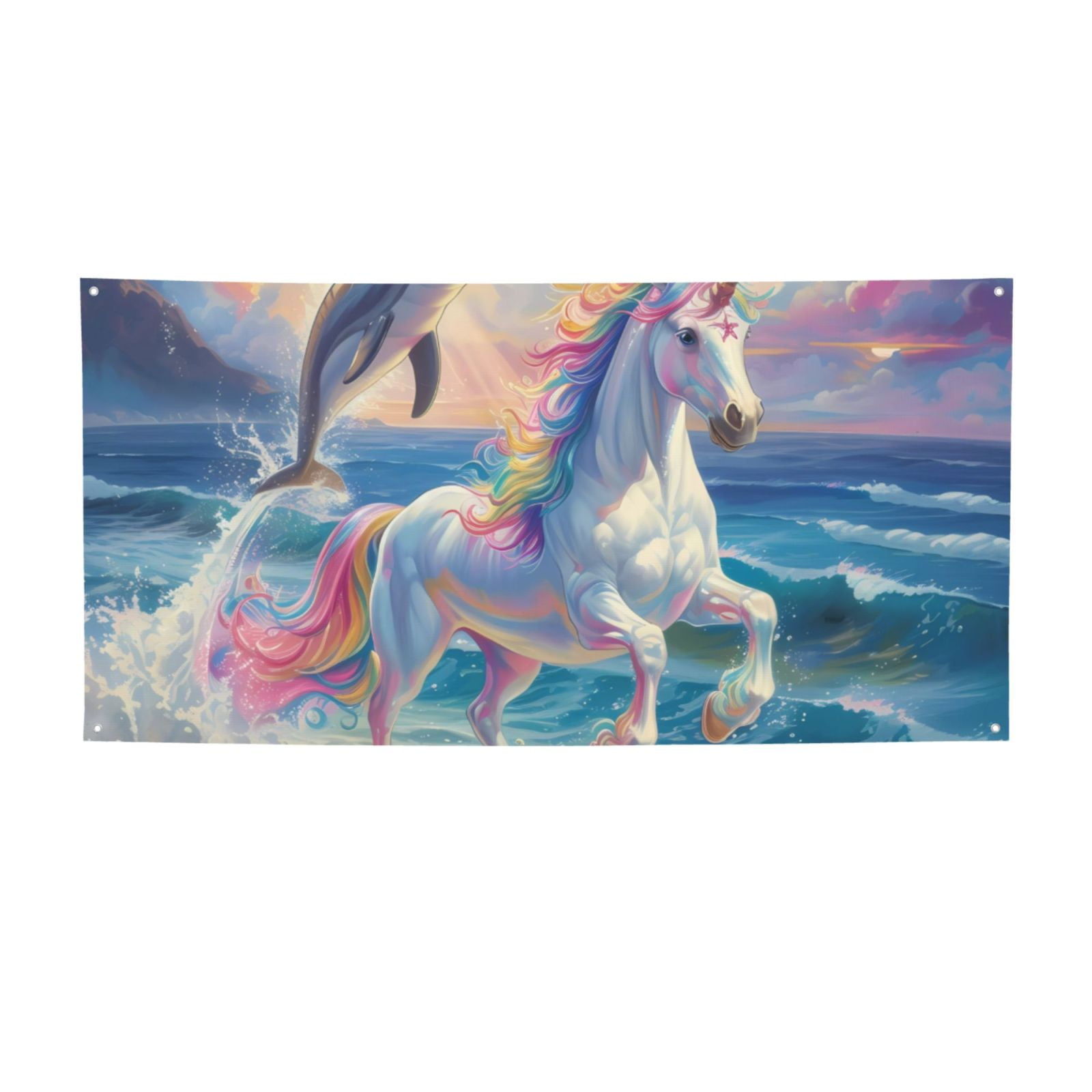 Sikiie Dolphin Rainbow Horse Custom Banners and Signs Customize Outdoor ...