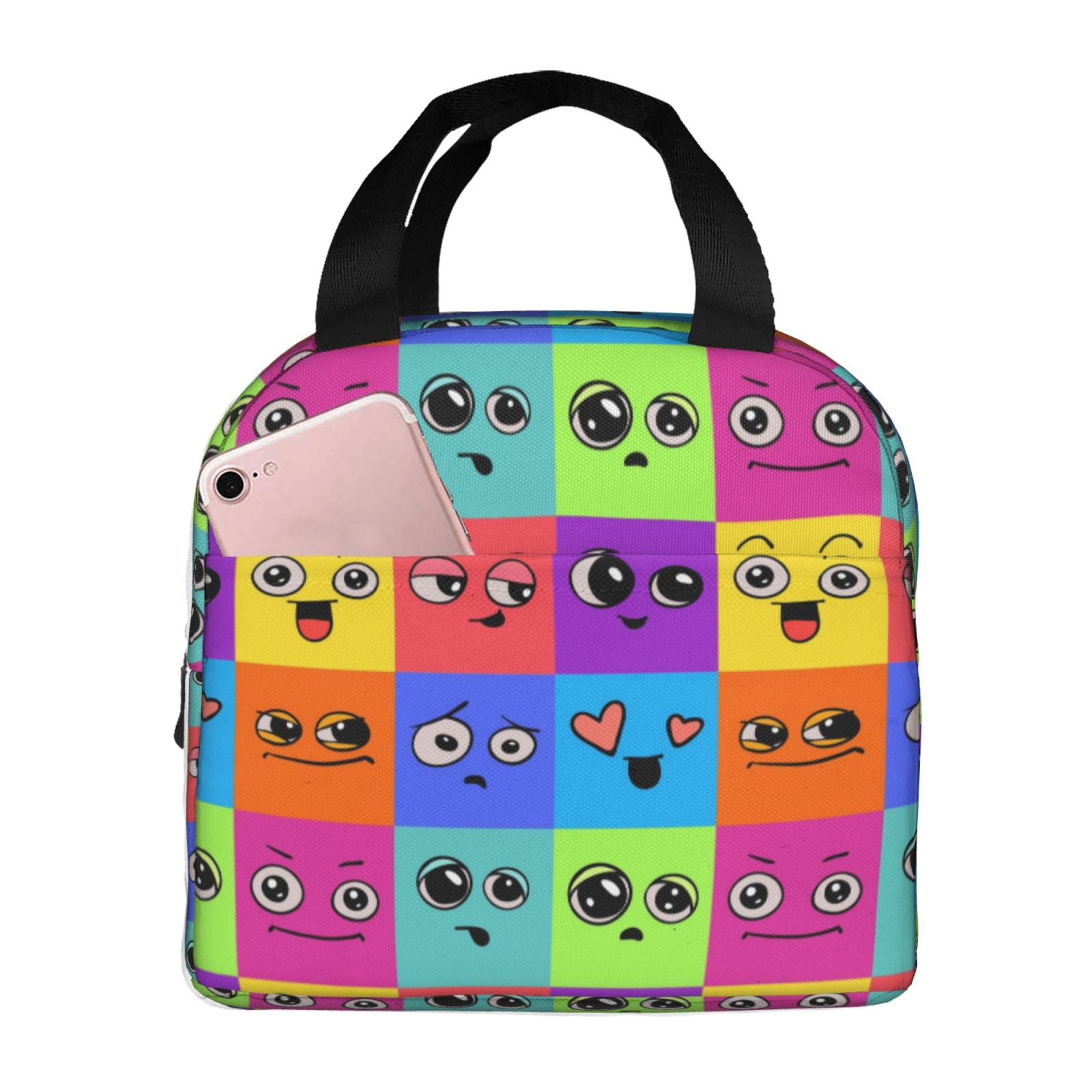 Sikiie Doodle Faces Emotions Lunch Bag for Women & Men Adult Insulated ...