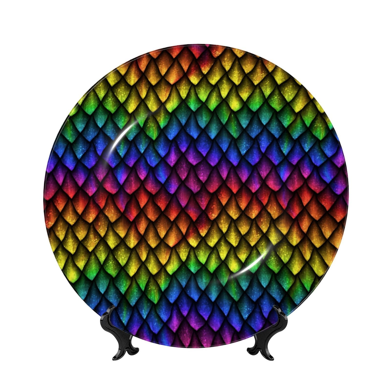 Sikiie Dragon Scales Bone China Decorative Plate Personality Ceramic ...