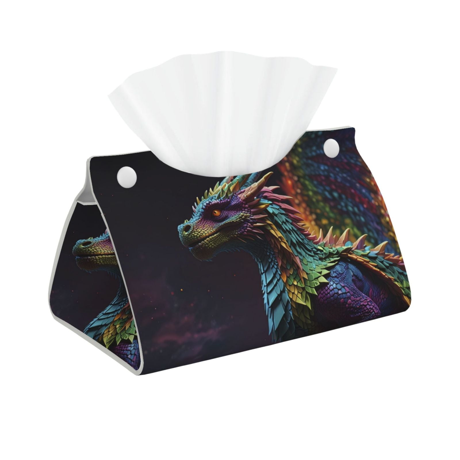 Sikiie Dragon with Colorful Tail Leather Tissue Box Cover Rectangle ...