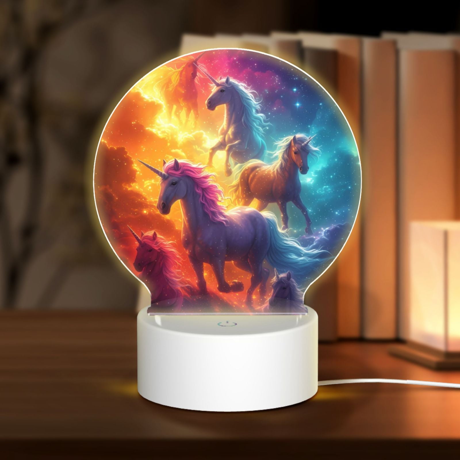 Sikiie Dreamy Night Sky White Horse Acrylic Night Light Gift Custom ...