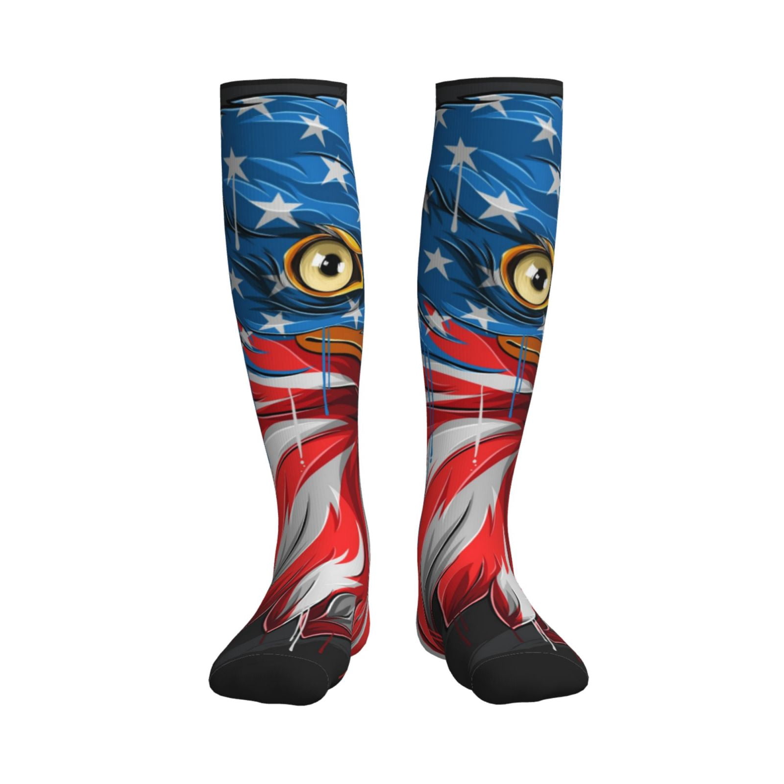 Sikiie Eagle Head With American Flag 1 Pairs Compression Socks for Men ...