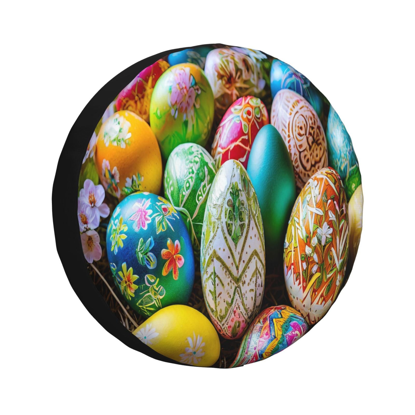 Sikiie Easter Eggs Print PVC Leather Spare Tire Wheel Cover Spare Tire ...
