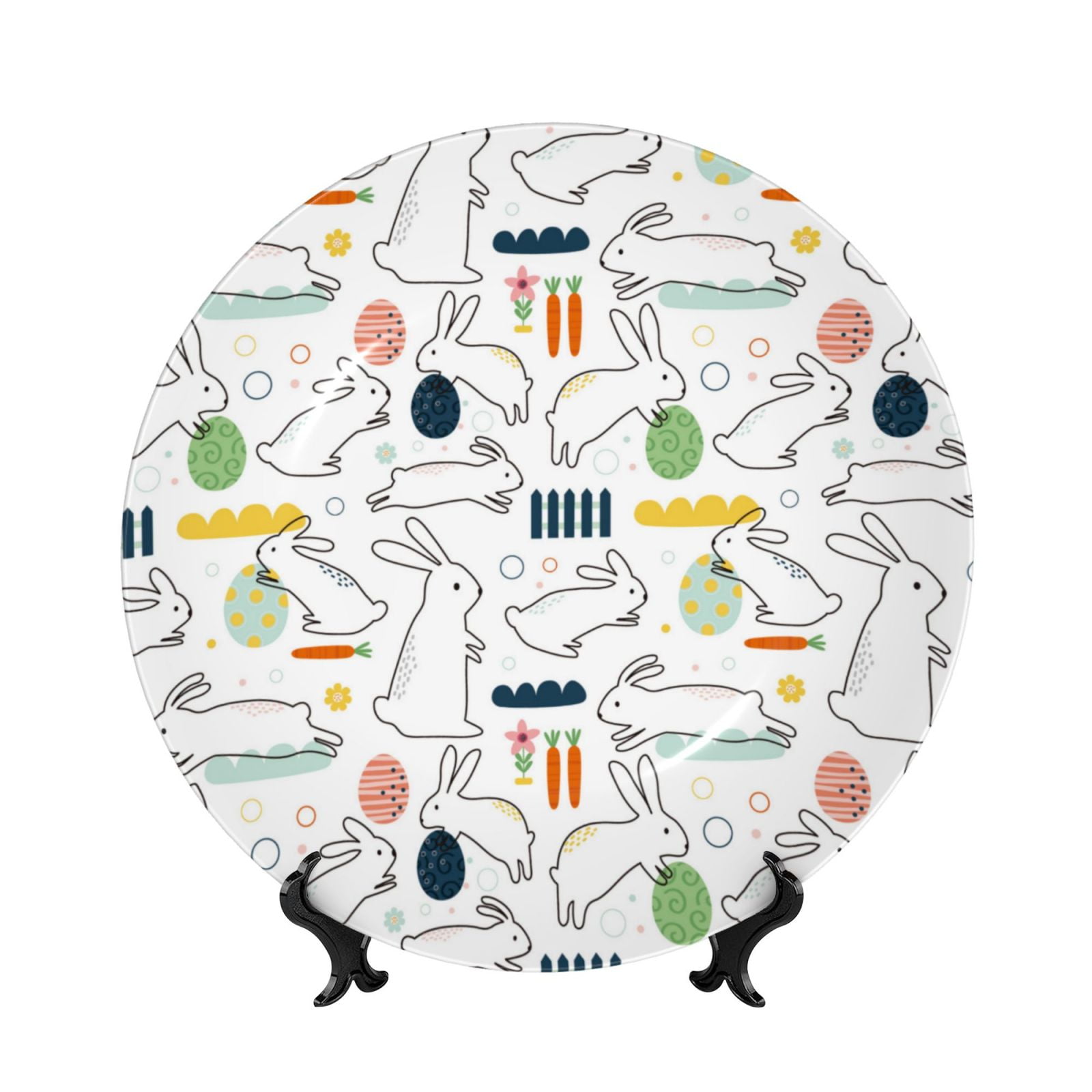Sikiie Easter Rabbit Bone China Decorative Plate Personality Ceramic ...