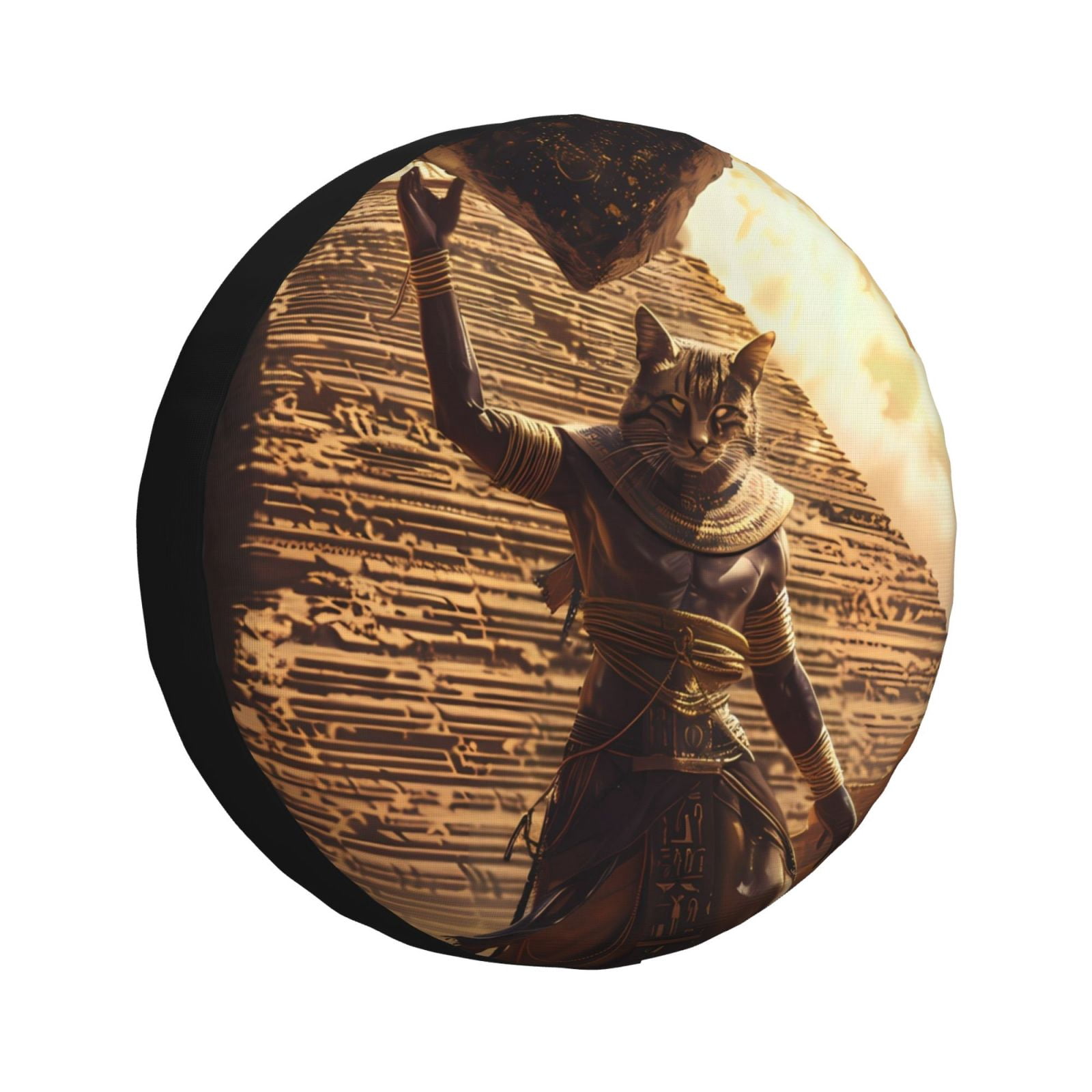 Sikiie Egyptian Cat Pharaoh Magic PVC Leather Spare Tire Wheel Cover ...