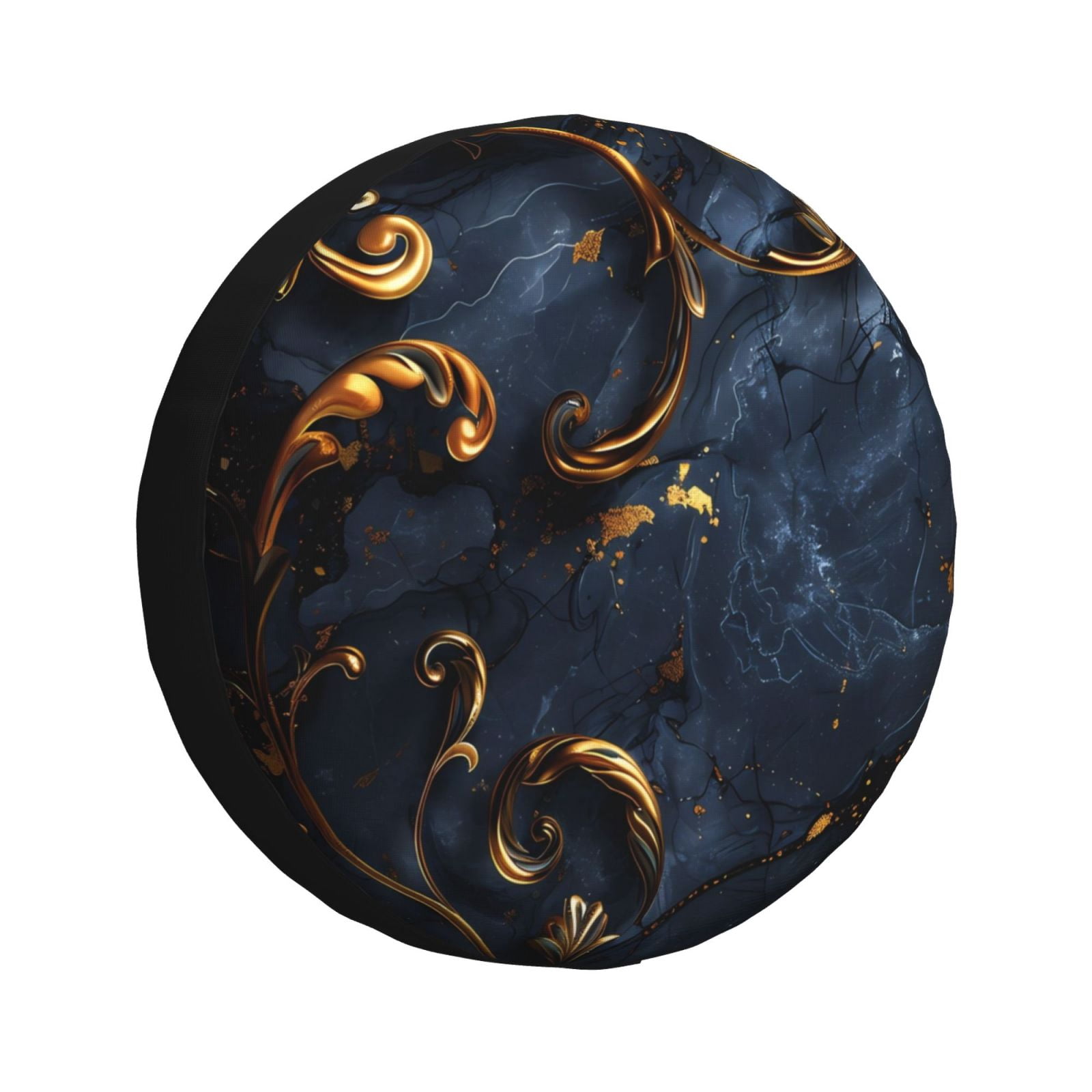 Sikiie Elegant Gold Scrollwork PVC Leather Spare Tire Wheel Cover Spare ...