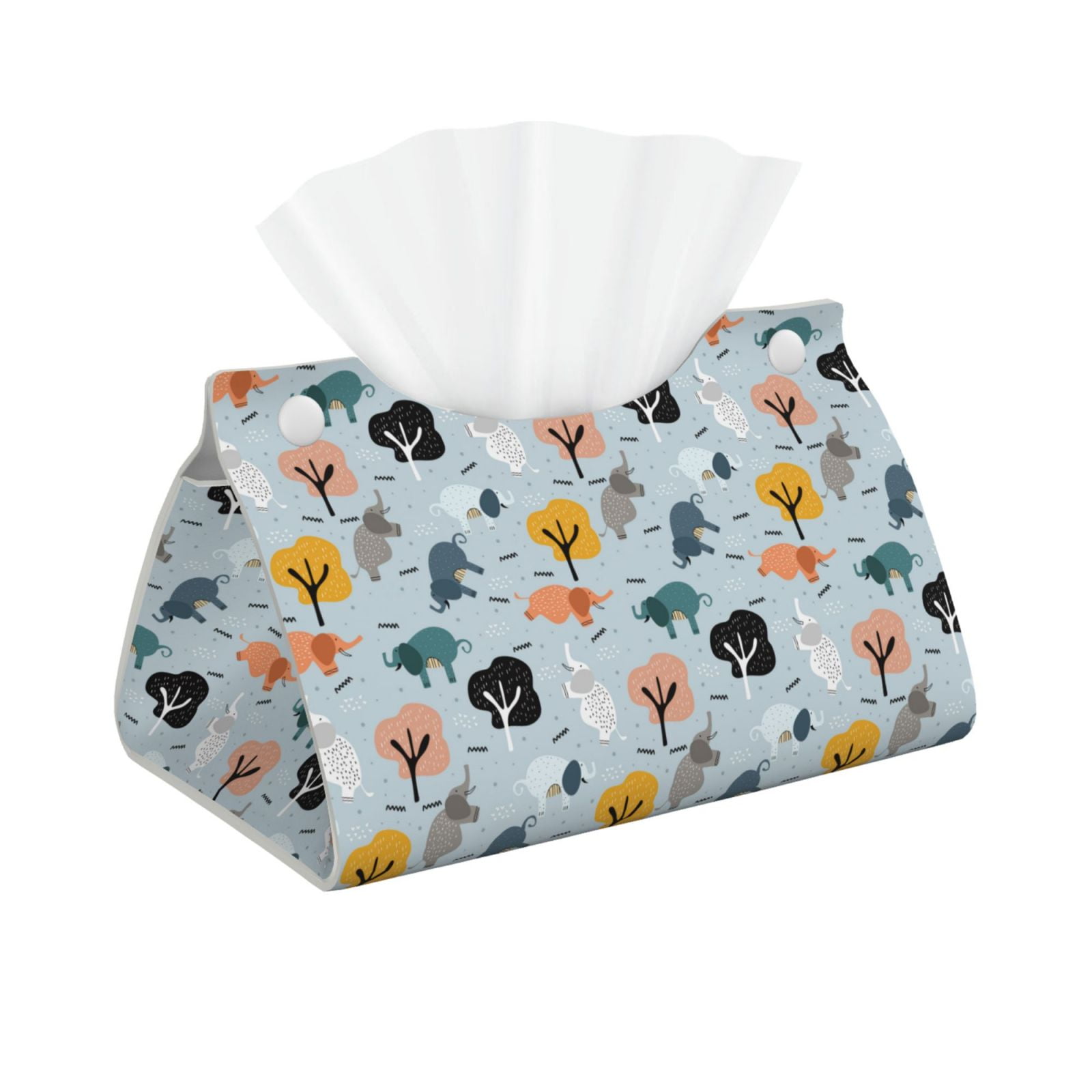 Sikiie Elephant Tree Leather Tissue Box Cover Rectangle, Long Tissue ...