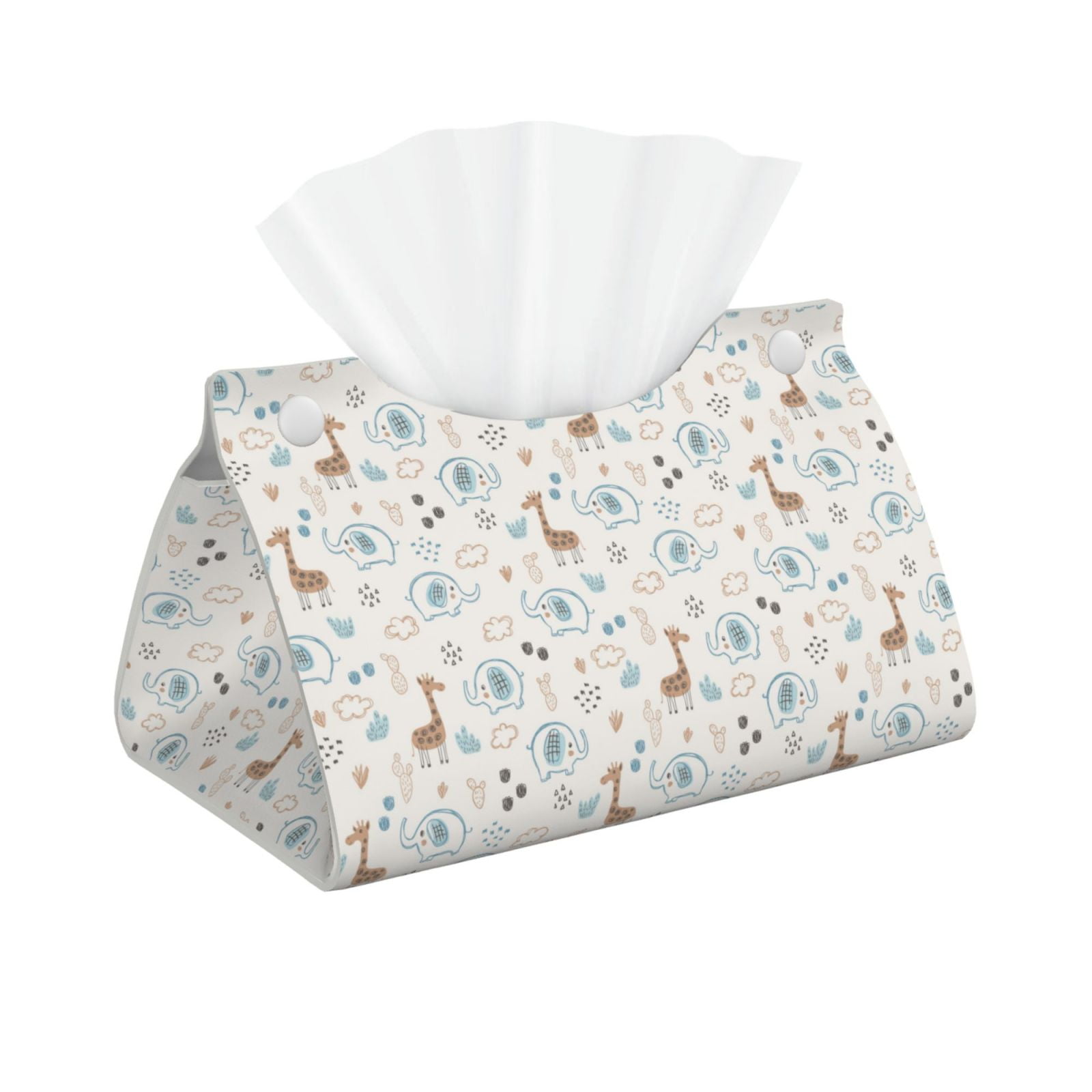 Sikiie Elephants And Giraffes Leather Tissue Box Cover Rectangle, Long ...