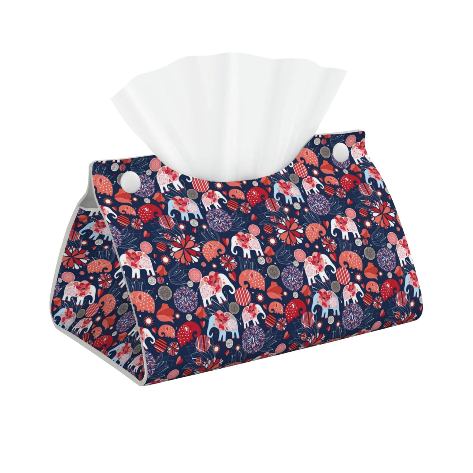 Sikiie Elephants Leather Tissue Box Cover Rectangle, Long Tissue Box ...