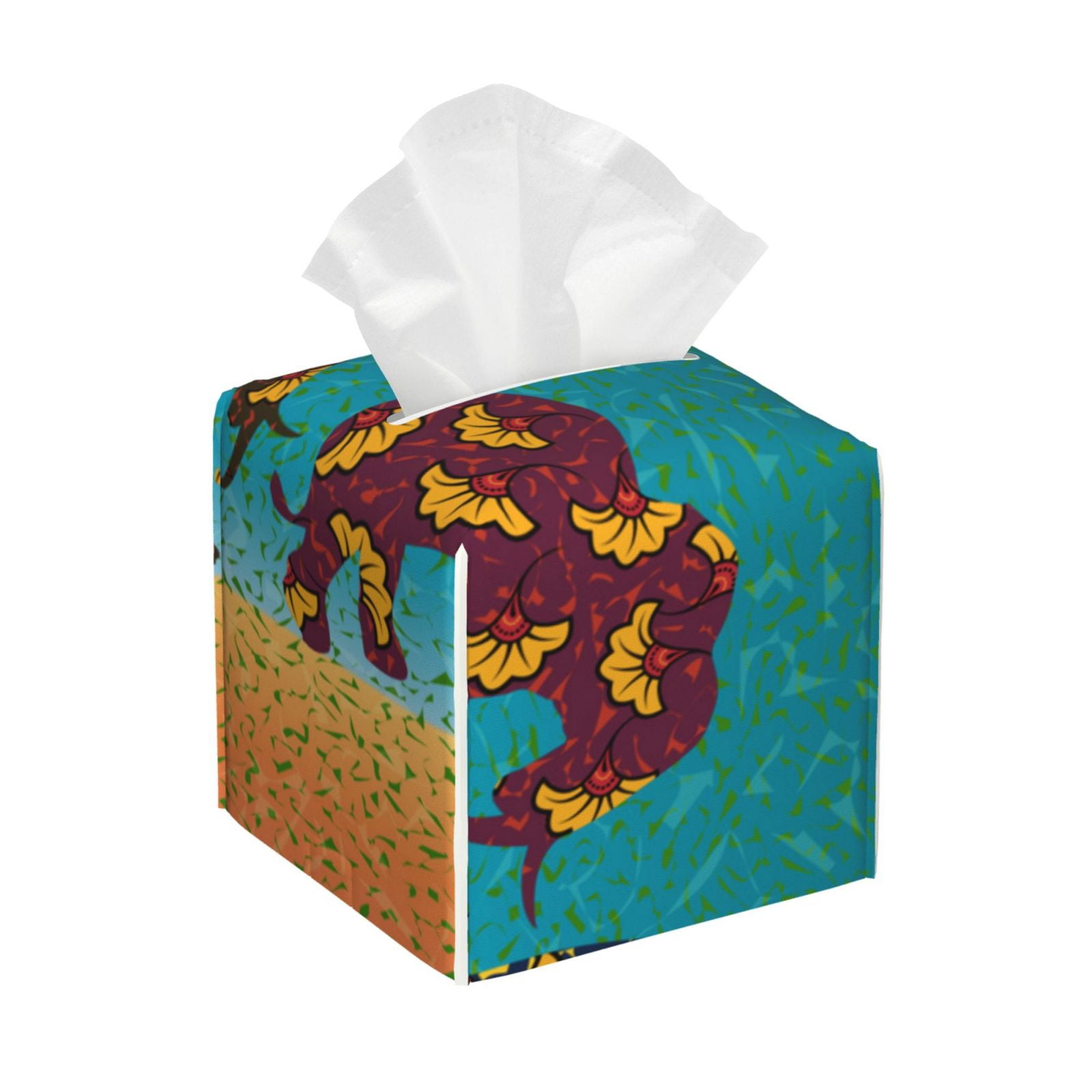 Sikiie Elephants Leather Tissue Box Cover Square, tissue box holder - 5 ...