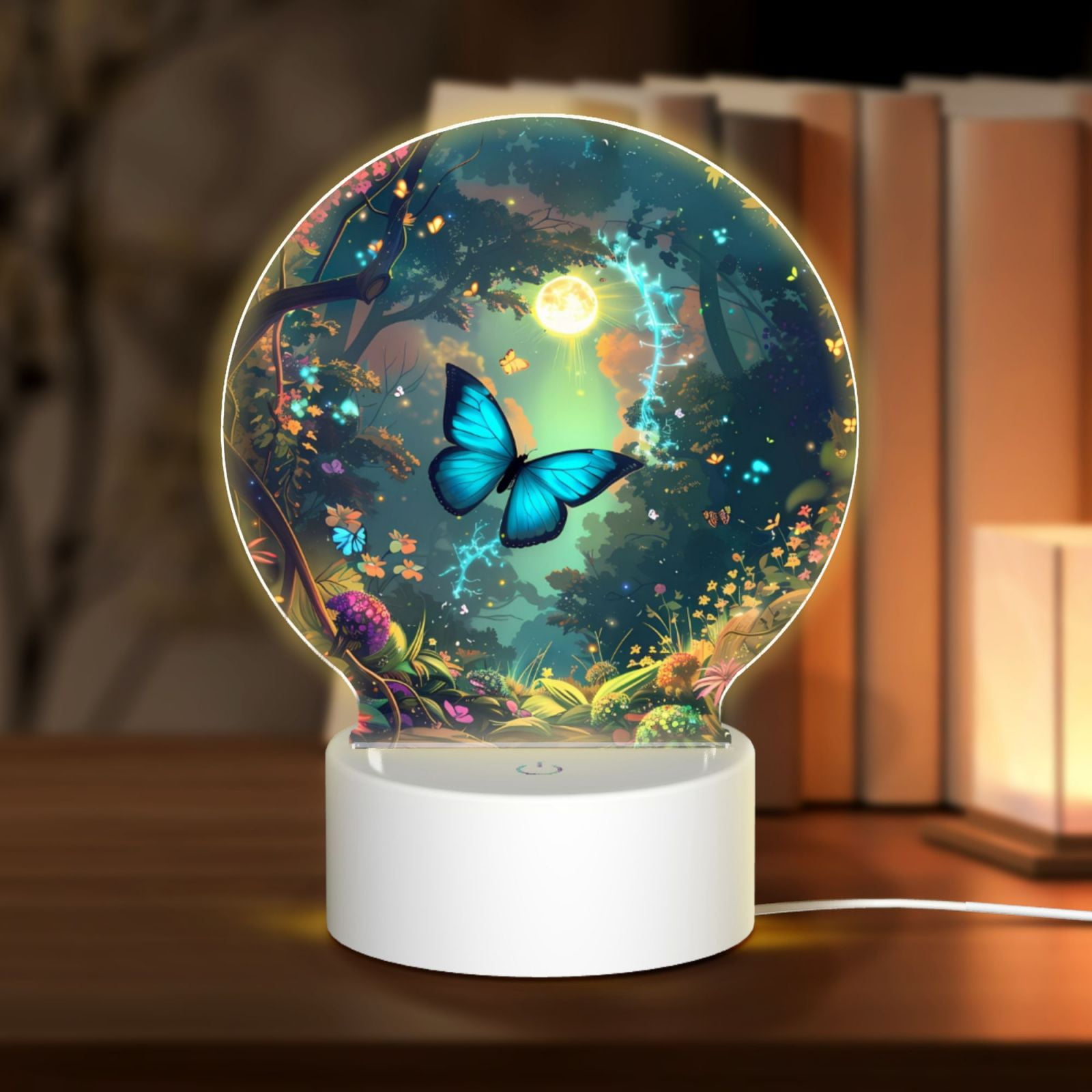 Sikiie Enchanted Forest Butterfly A Acrylic Night Light Gift Custom ...