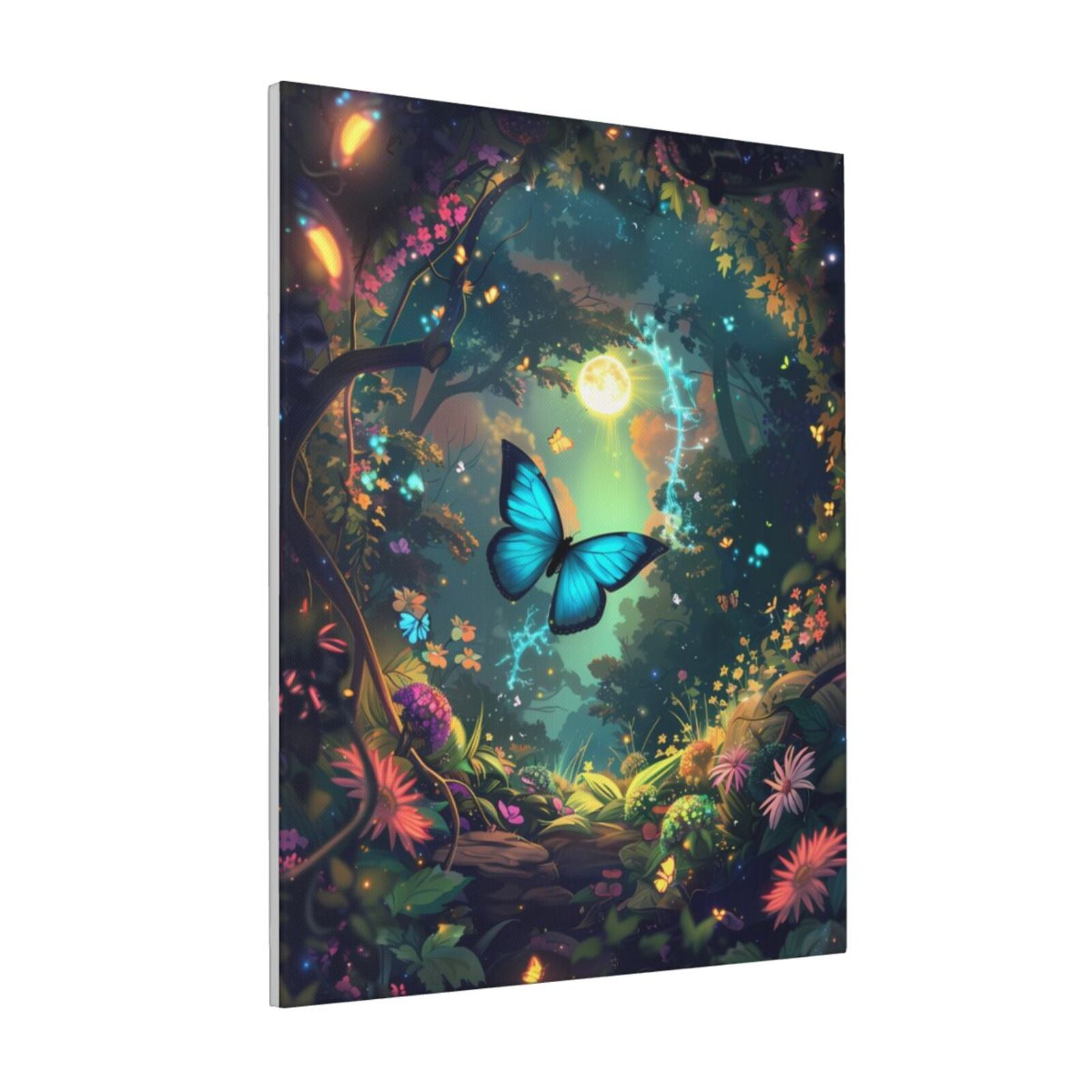 Sikiie Enchanted Forest Butterfly A Print Canvas Decorative Hanging ...