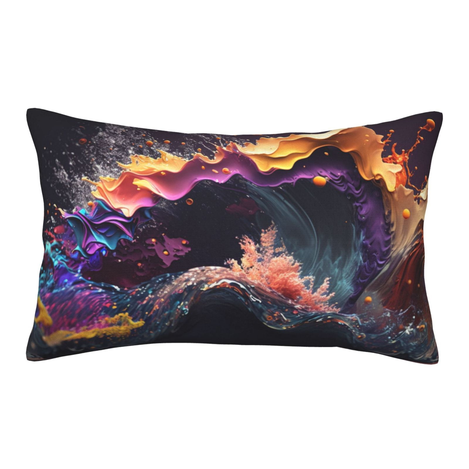 Sikiie Explosive Fluid Splash Art Print Plush Pillow Cover, Wrinkle ...