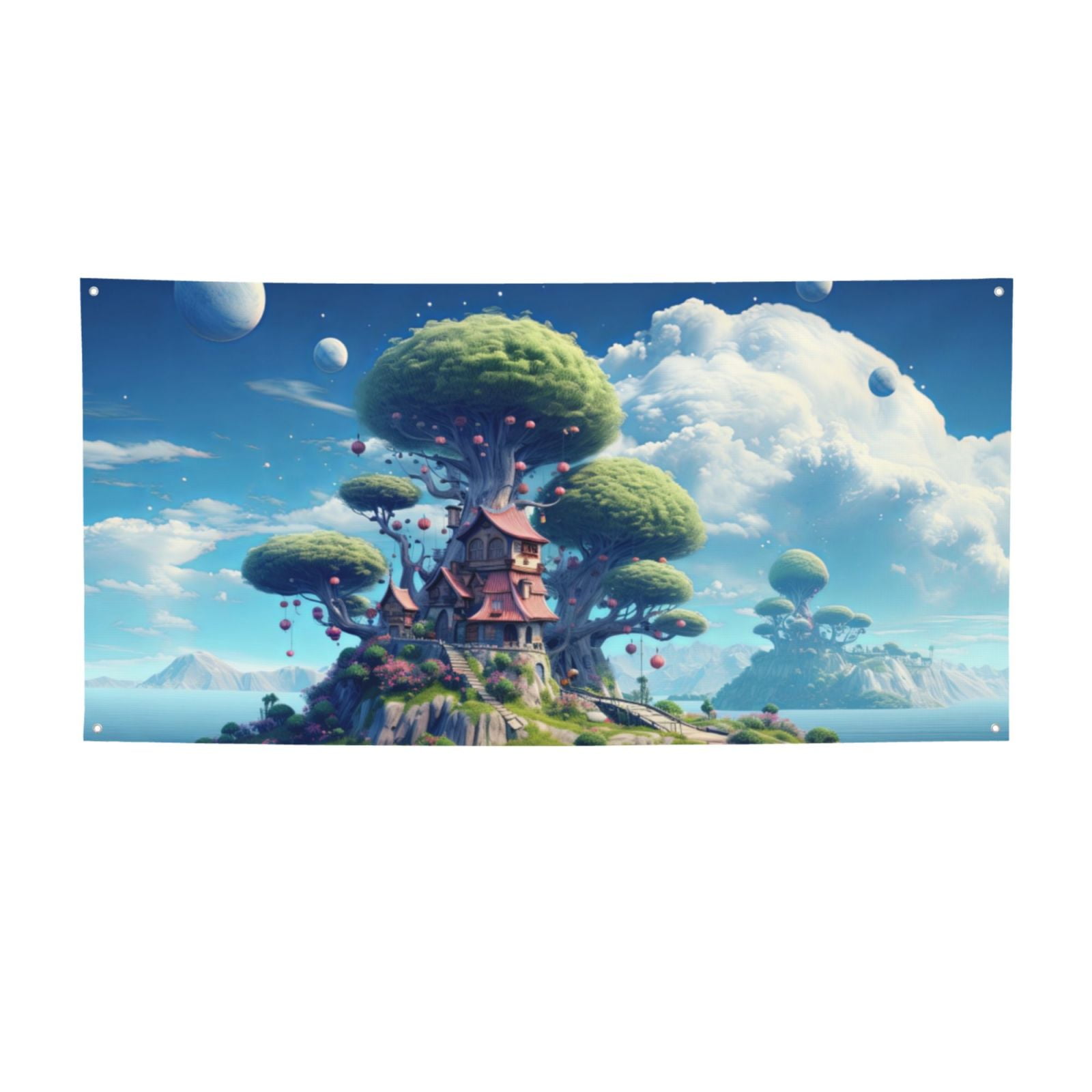 Sikiie Fantasy Treehouse Planet Scene Custom Banners and Signs ...