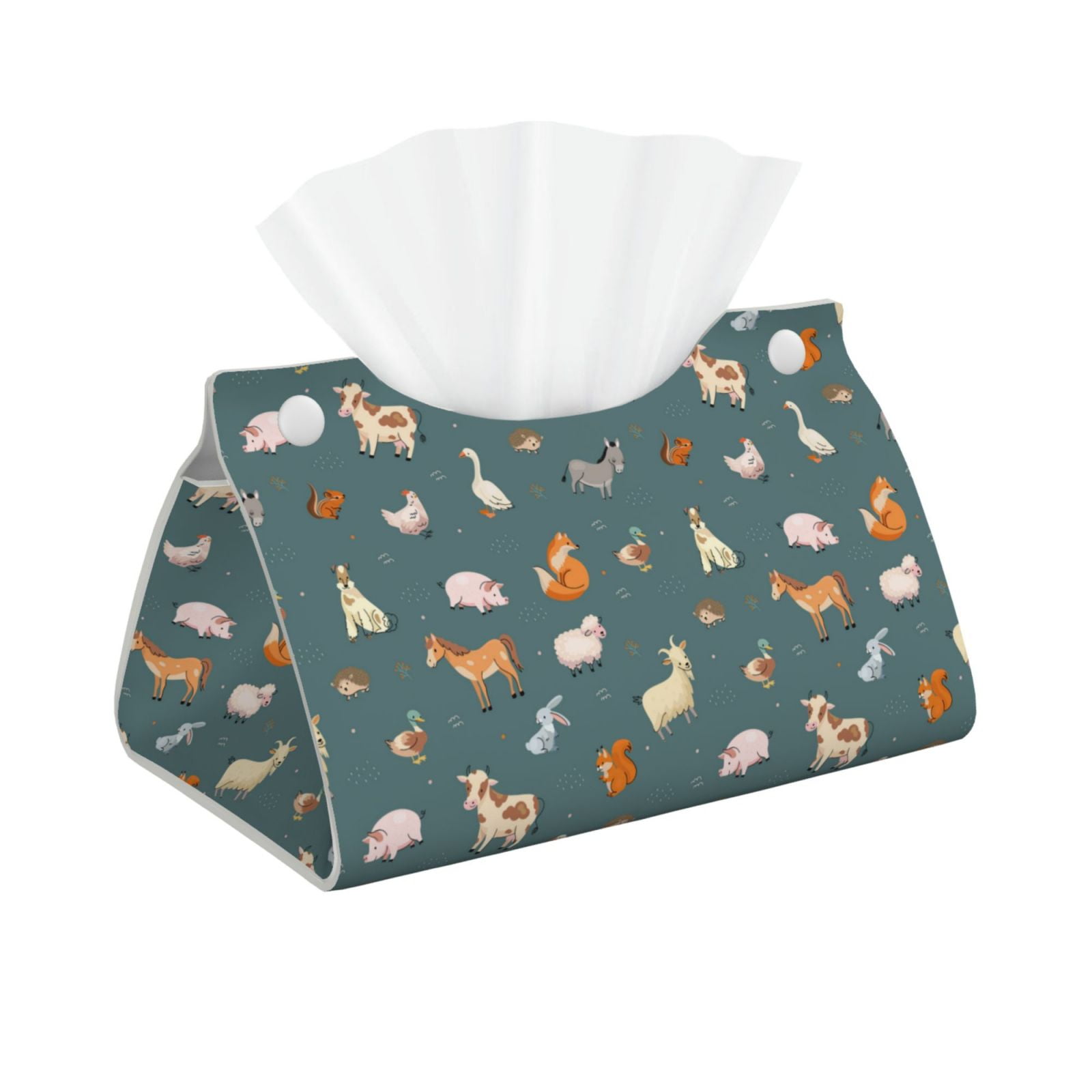Sikiie Farm Animal Leather Tissue Box Cover Rectangle, Long Tissue Box ...