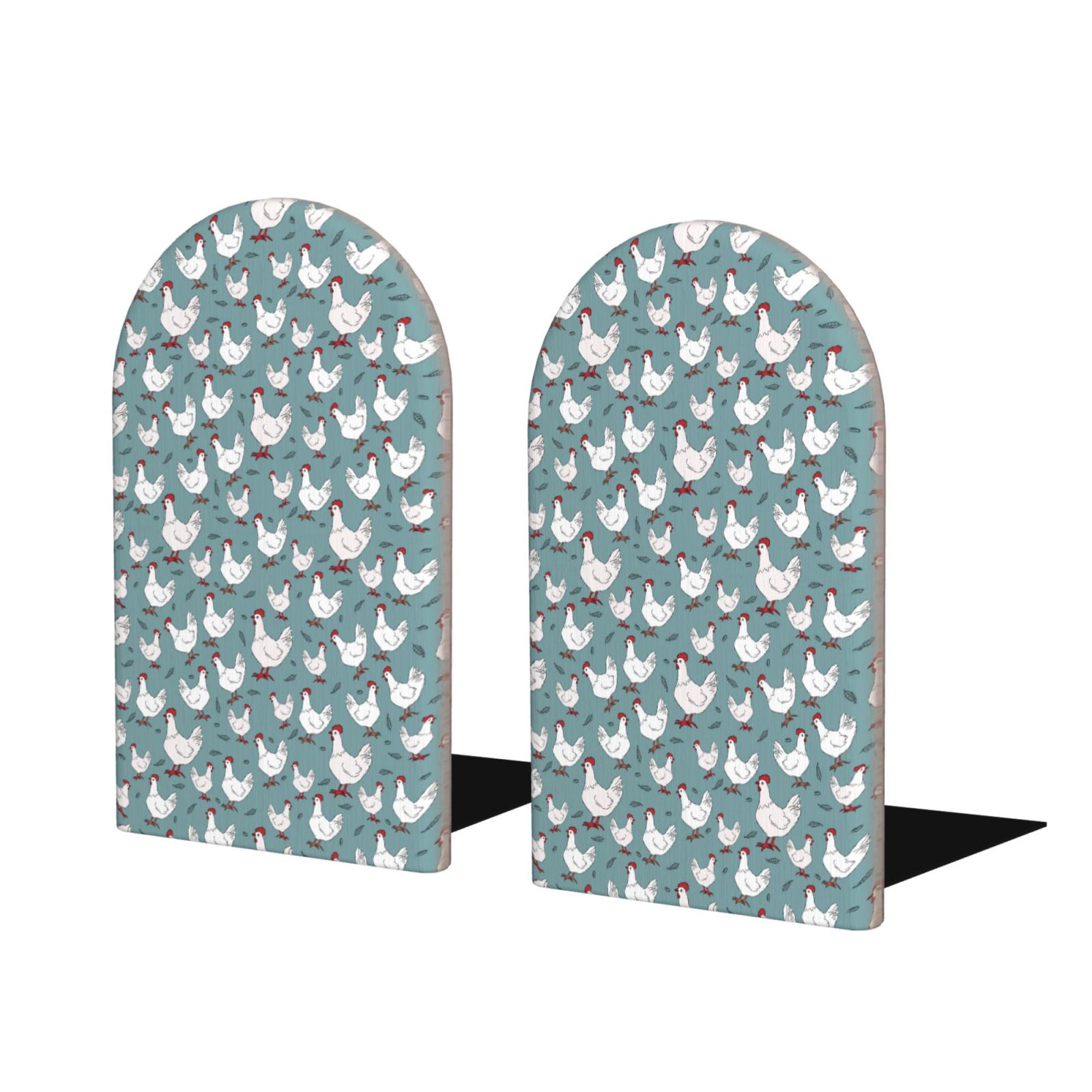 Sikiie Farm Birds Bookends 1 Pair, Wood Bookends for Shelves, Book Ends ...