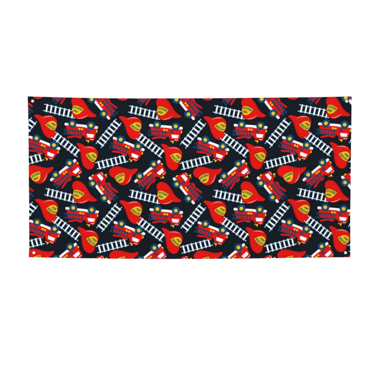 Sikiie Fire Rescue With Red Helmet And Truck Custom Banners and Signs ...