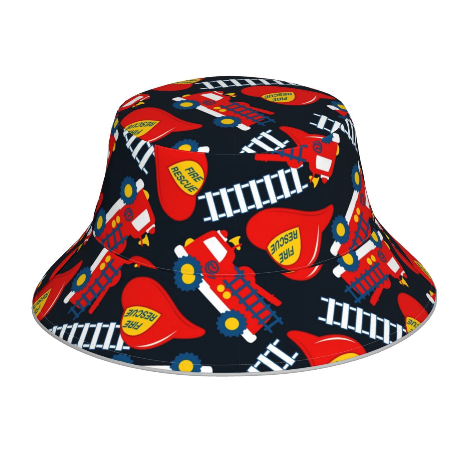 Sikiie Fire Rescue With Red Helmet And Truck Reflective Double-Sided ...