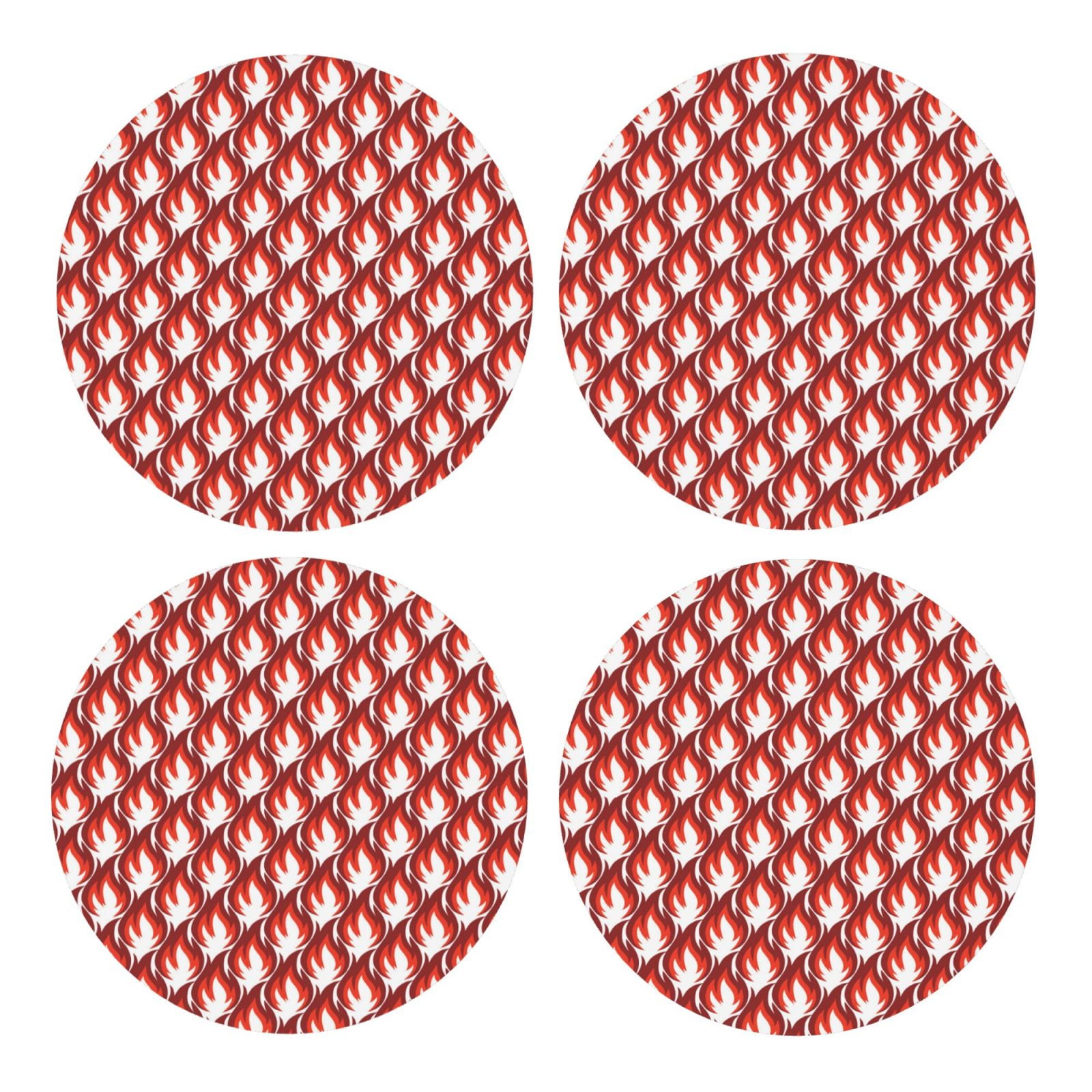 Sikiie Fire Symbols MDF Cork Coaster 4 Pcs - Absorbent Beverage ...