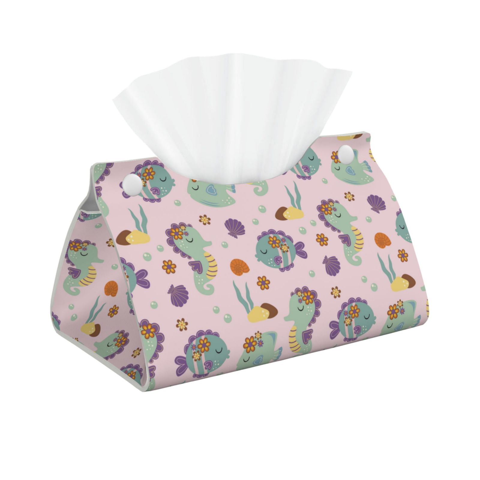 Sikiie Fish Seahorse Leather Tissue Box Cover Rectangle, Long Tissue ...