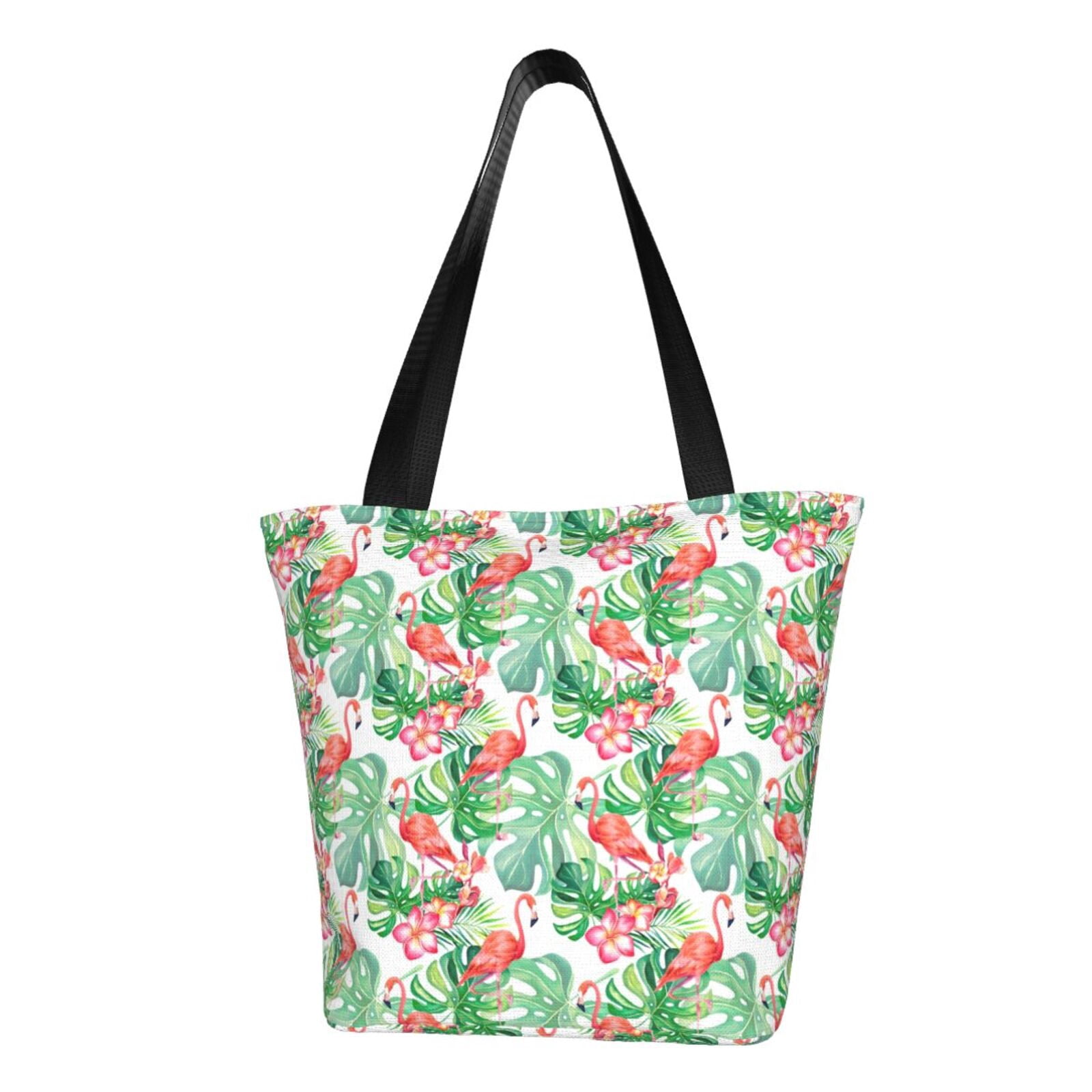 Sikiie Flamingo And Monstera Shoulder Bag Casual Hobo Crossbody Tote ...