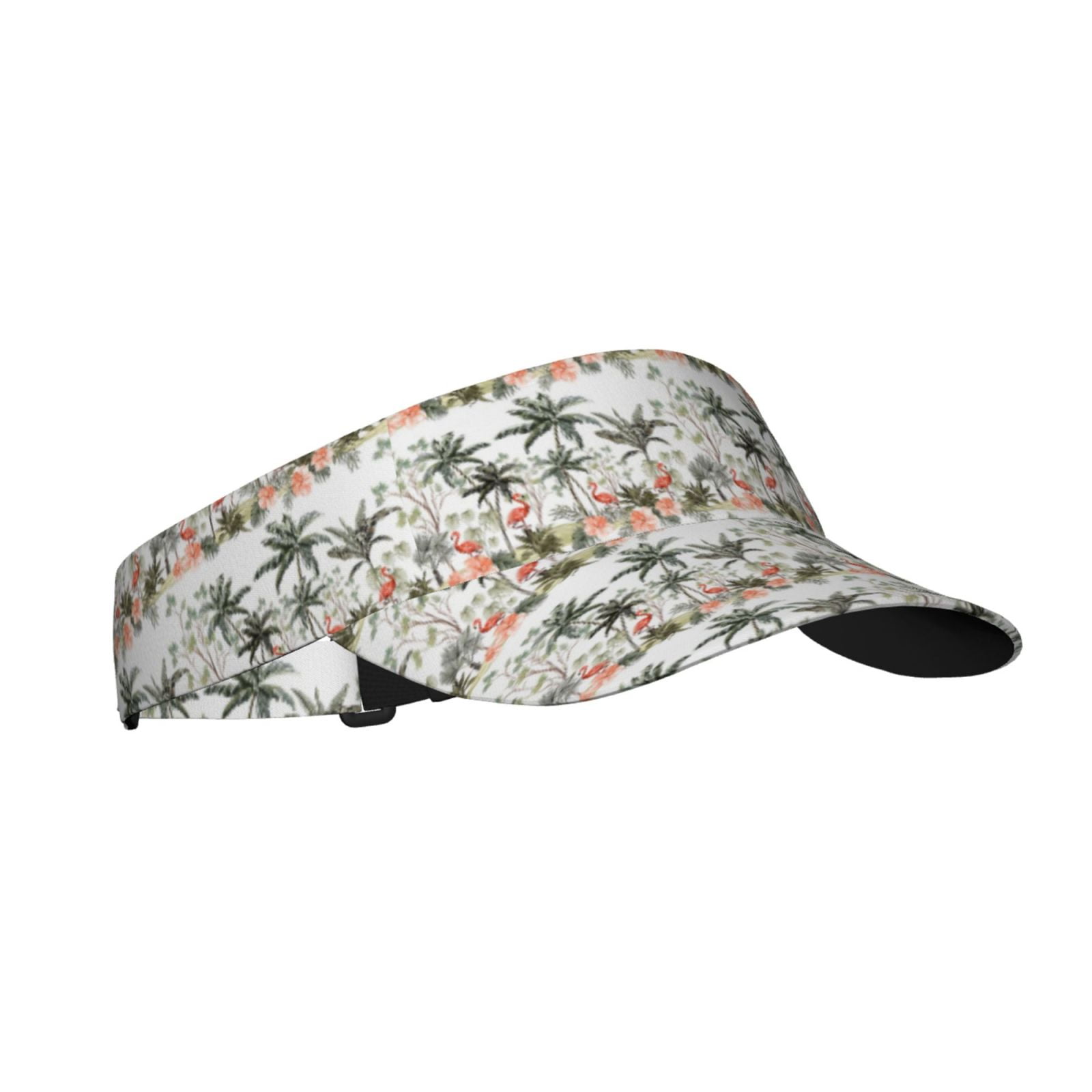 Sikiie Flamingo Palm Trees Sun Visor Hat Adjustable Velcro Golf Visor ...