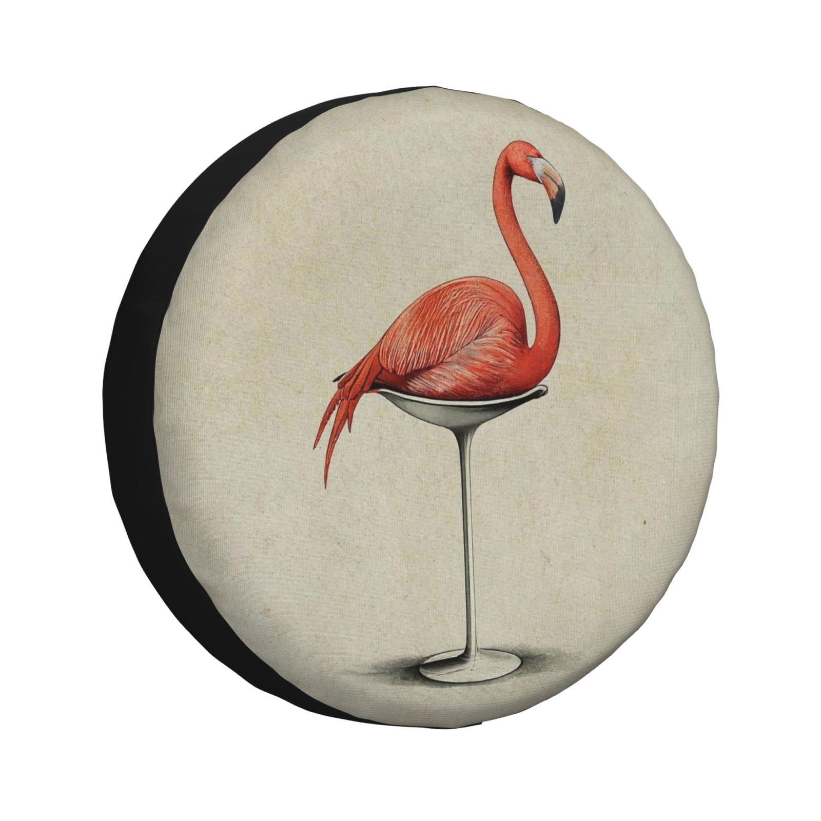 Sikiie Flamingo Sitting On Chair PVC Leather Spare Tire Wheel Cover ...