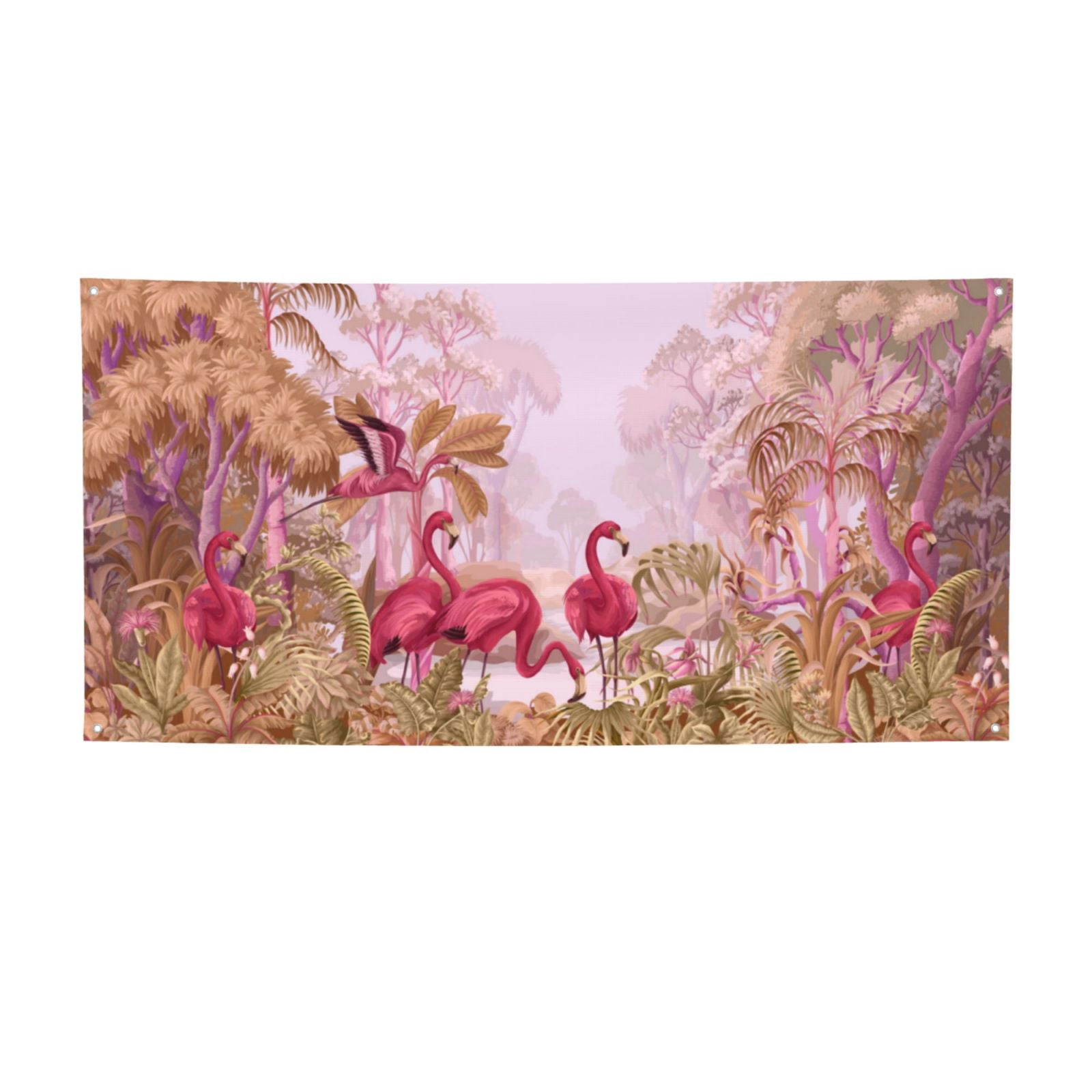 Sikiie Flamingos In The Tropical Forest Custom Banners and Signs ...
