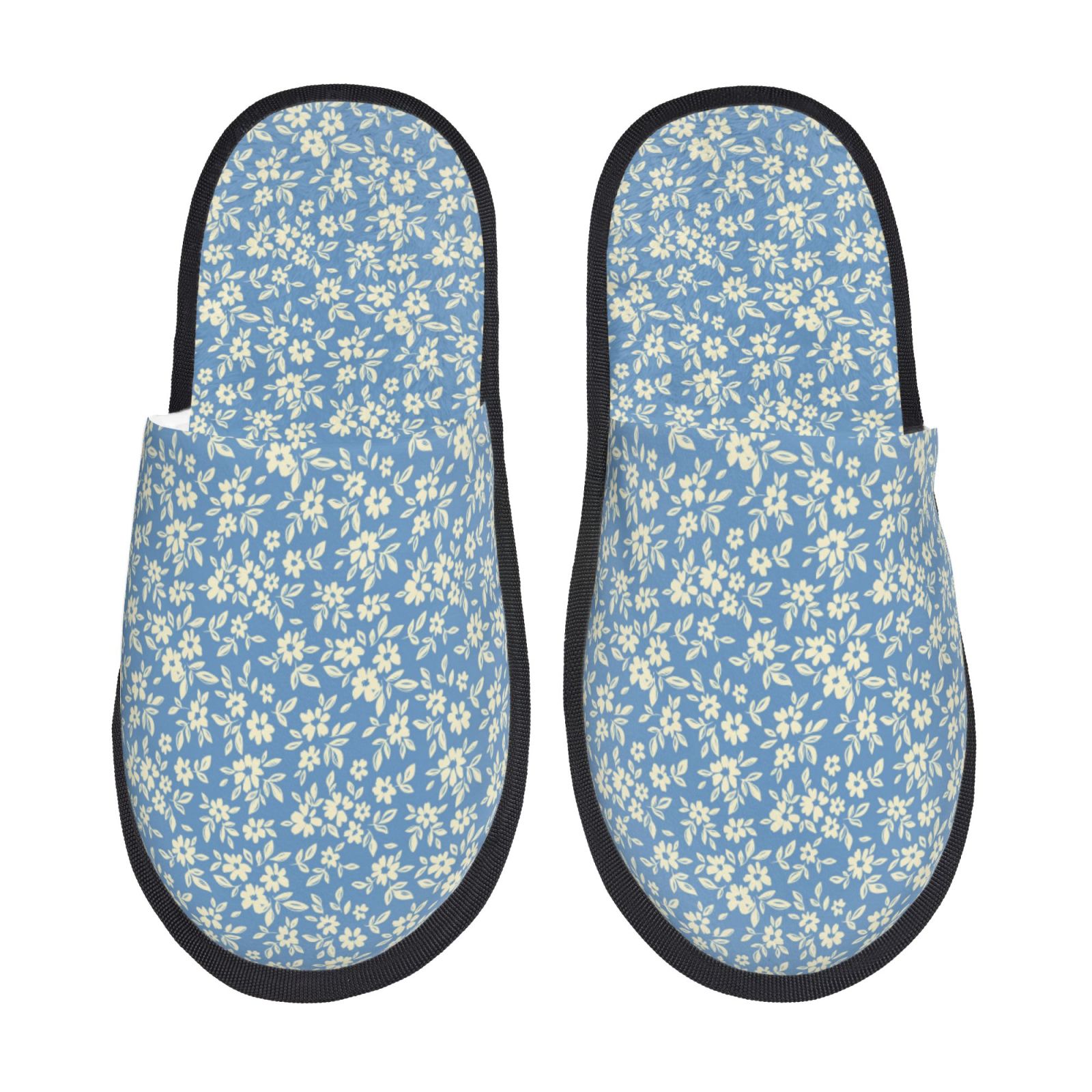 Sikiie Floral Retro Style Fuzzy Slip-on Slippers Warm Cozy Soft ...