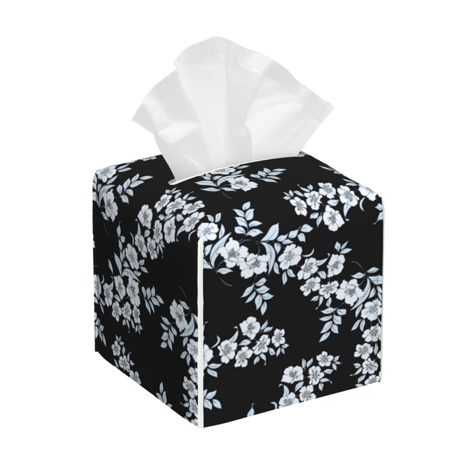 Sikiie Flower Leather Tissue Box Cover Square, tissue box holder ...