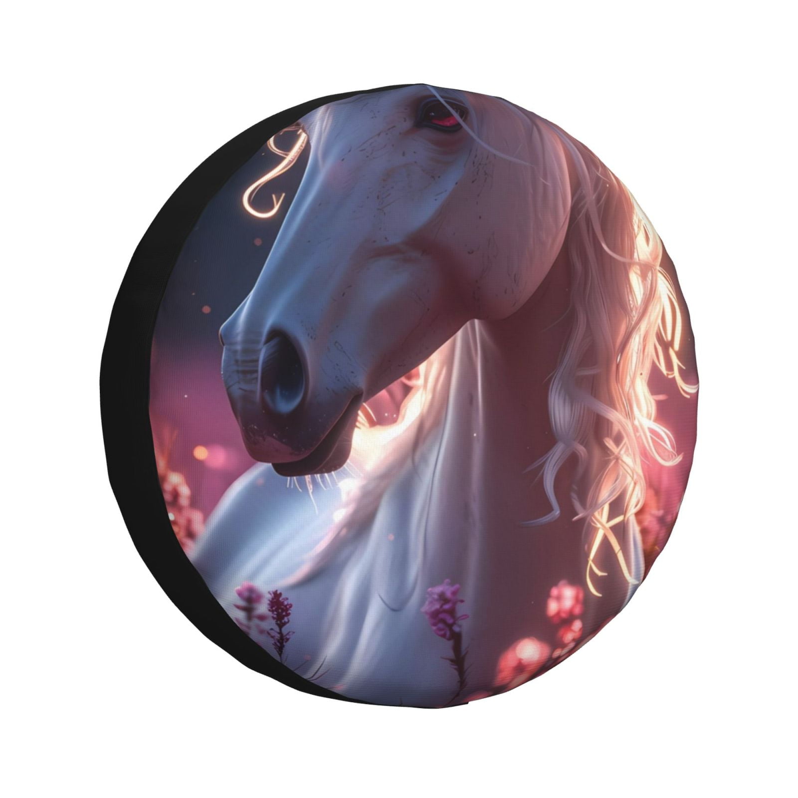 Sikiie Flower White Horse PVC Leather Spare Tire Wheel Cover Spare Tire ...