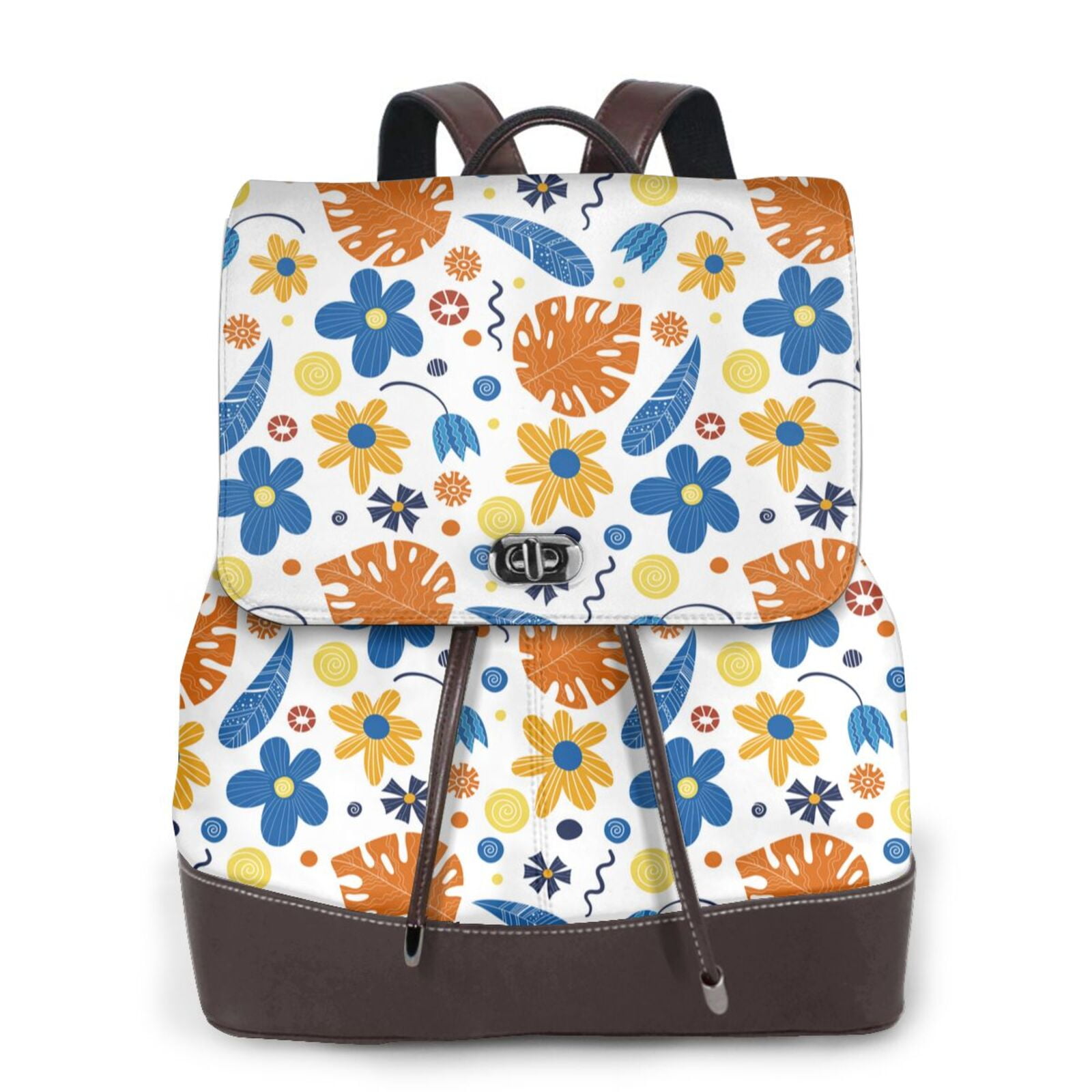 Sikiie Flower Women Genuine Leather Backpack Fashion Rucksack Daypack ...