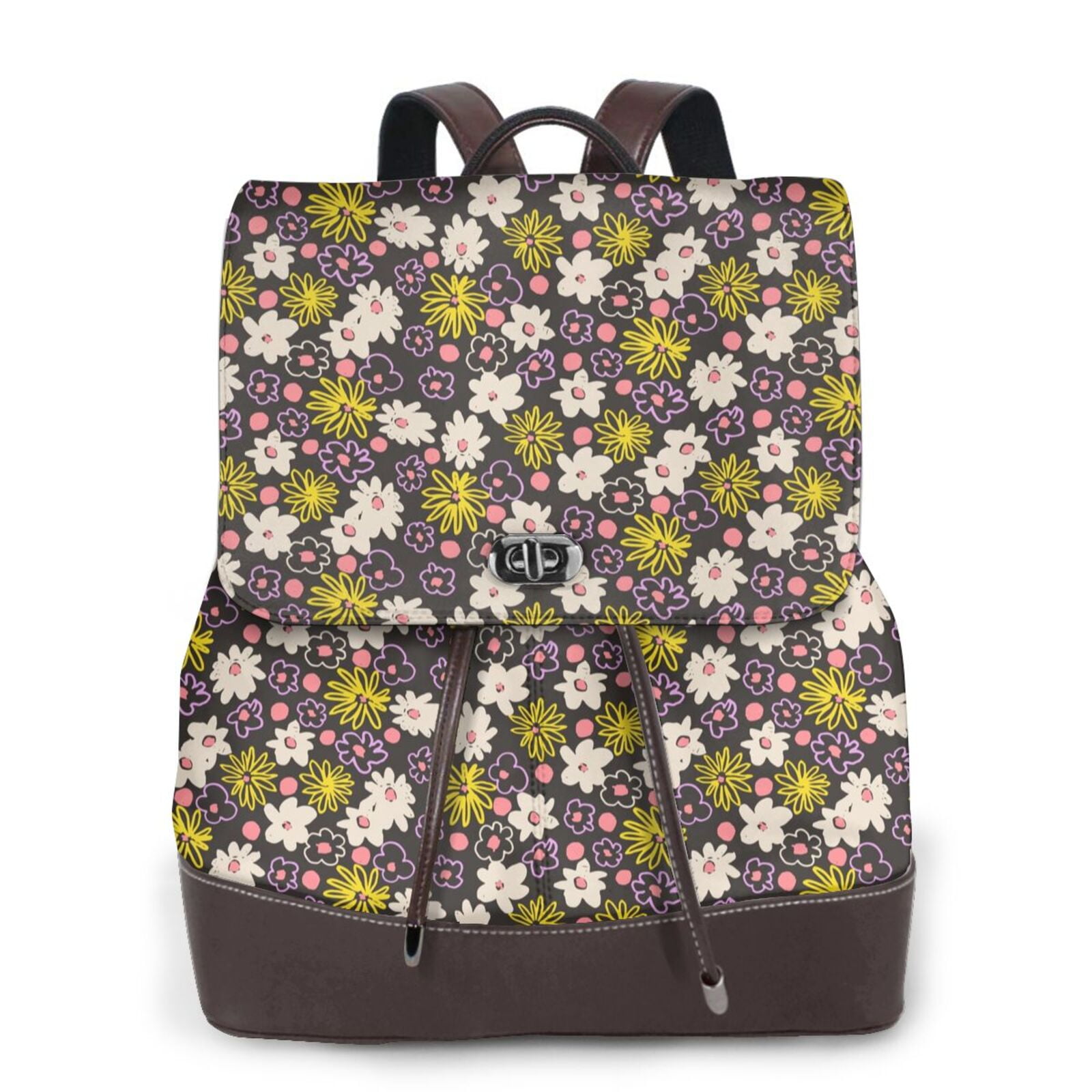 Sikiie Flowers Daisy Women Genuine Leather Backpack Fashion Rucksack ...