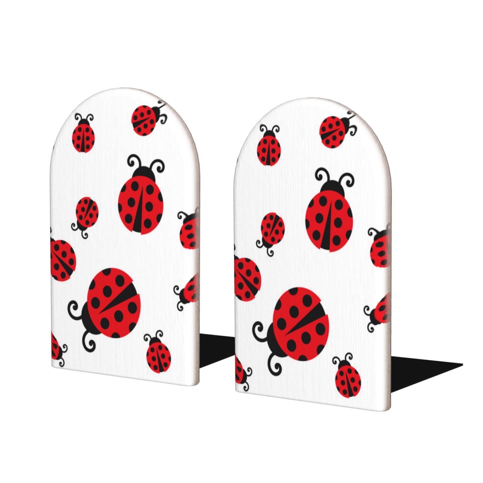 Sikiie Fly Flying Ladybug Bookends 1 Pair, Wood Bookends for Shelves ...