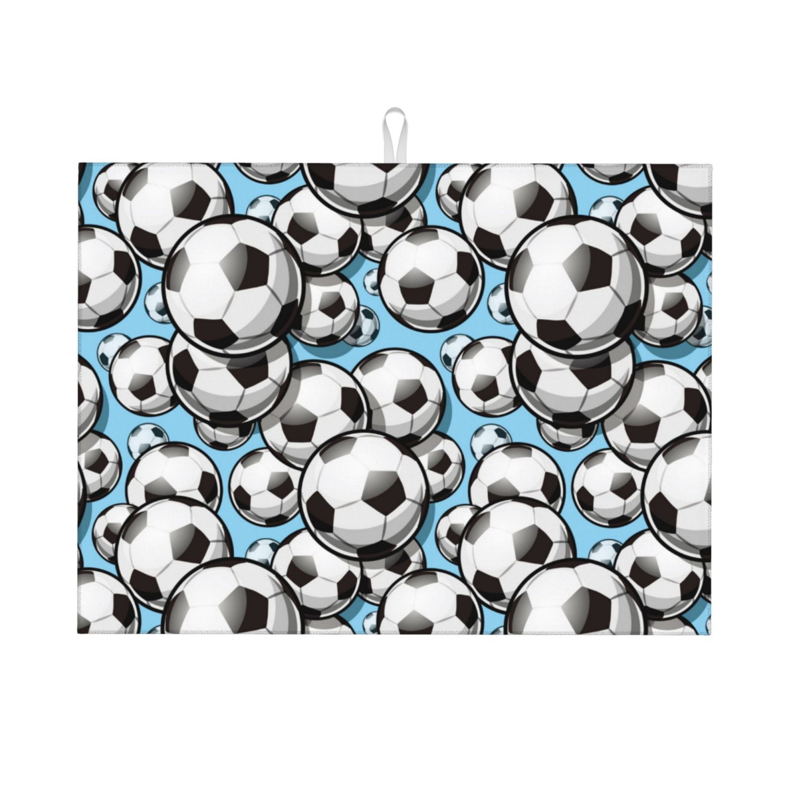 Sikiie Football Soccer Ball Dish Drying Mat, Kitchen Counter Mat, Self ...